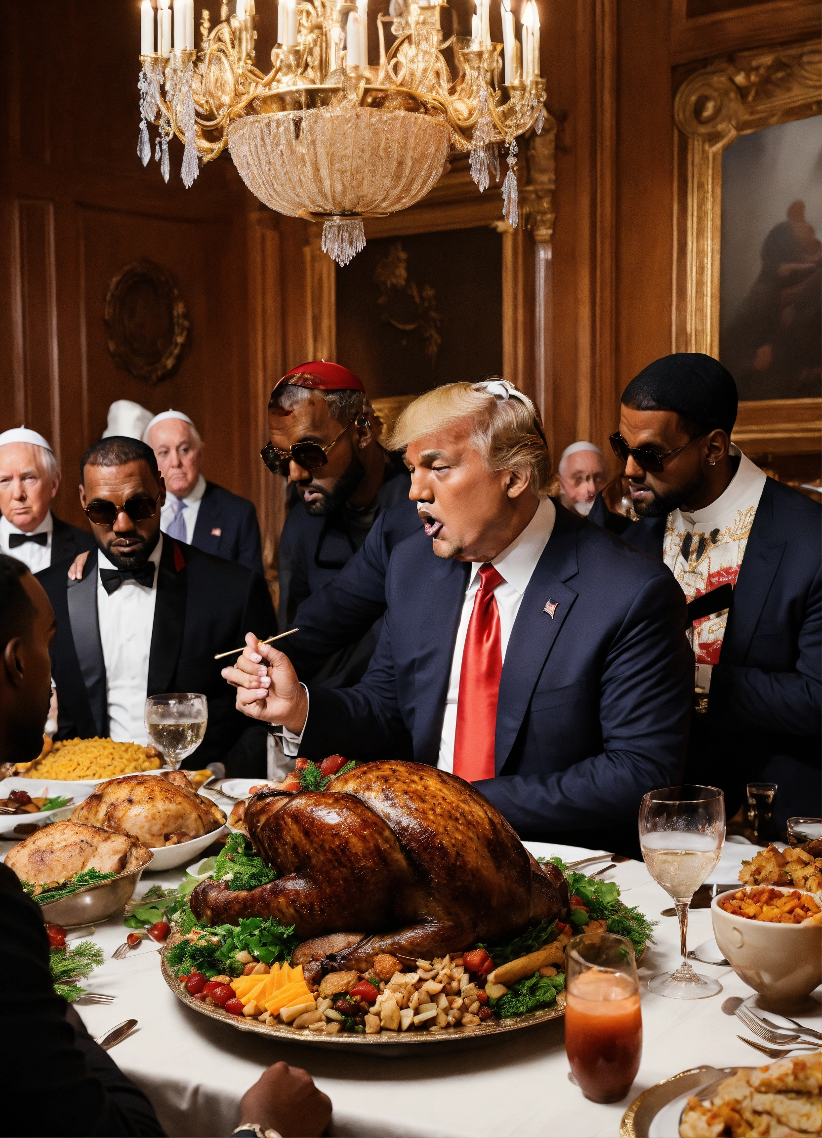 Lexica - Photo realistic shot of lebron james eating thanksgiving ...