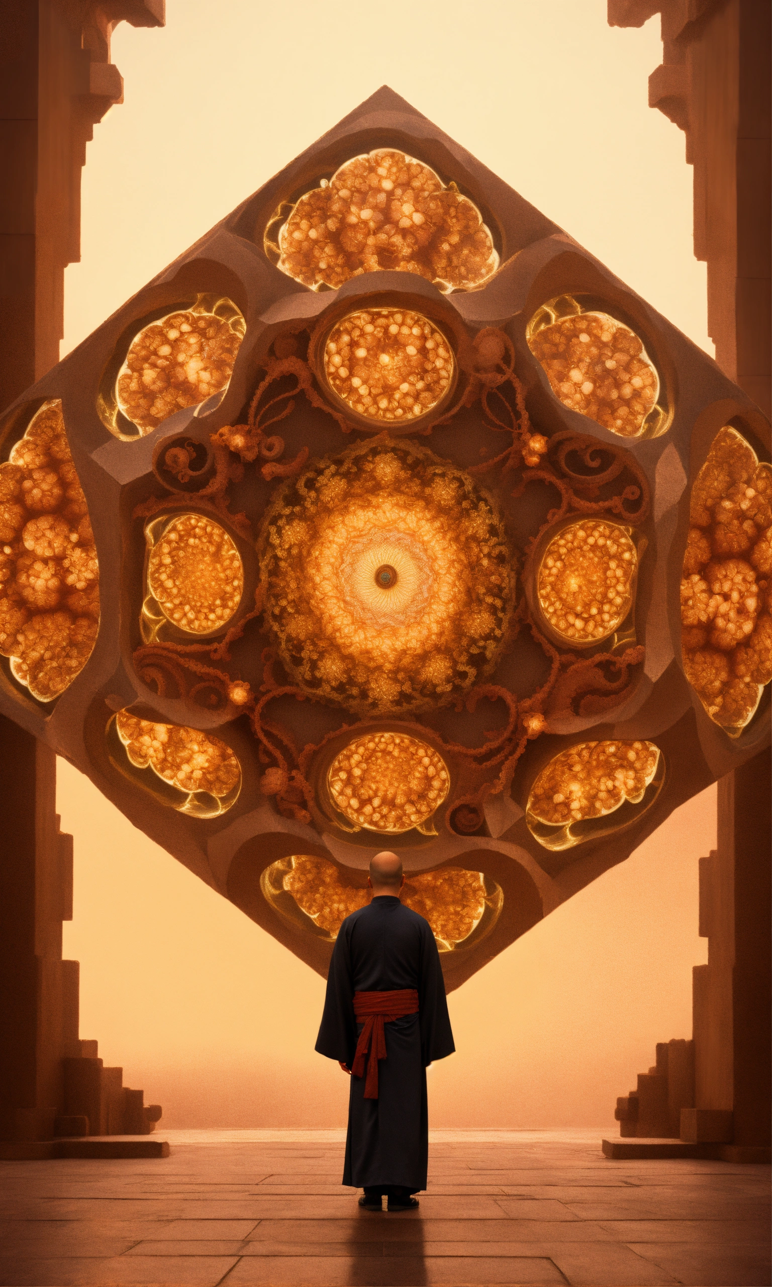 Lexica - Taoist monk octopus tesseract body fractal three point perspective