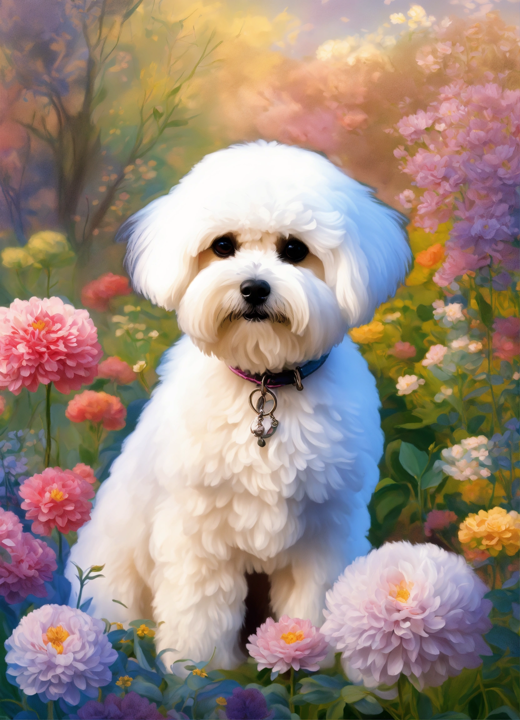 Lexica - Claude Monet overwhelmingly beautiful bichon friese framed ...