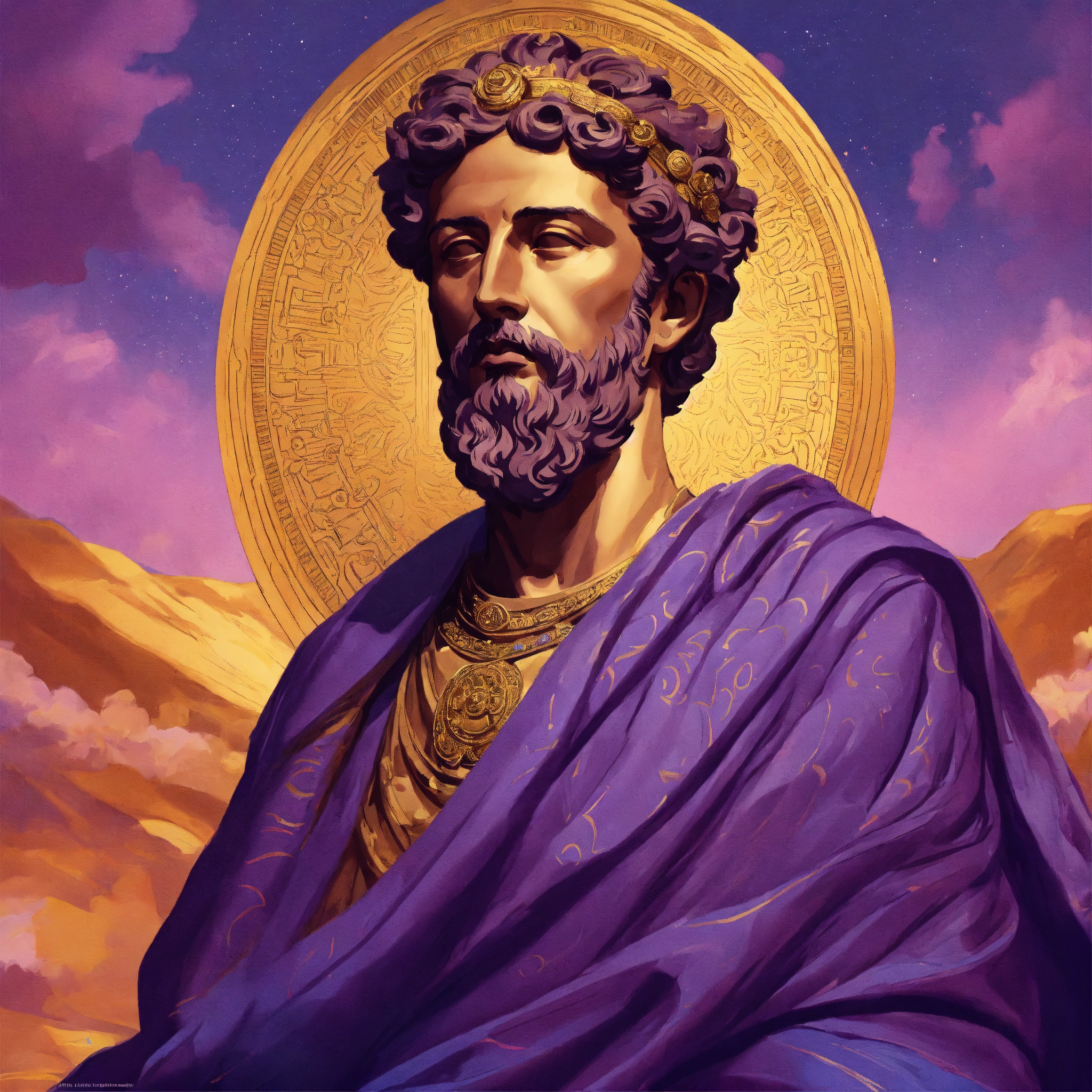Lexica - Centered detailed portrait of stoic marcus aurelius, intricate ...