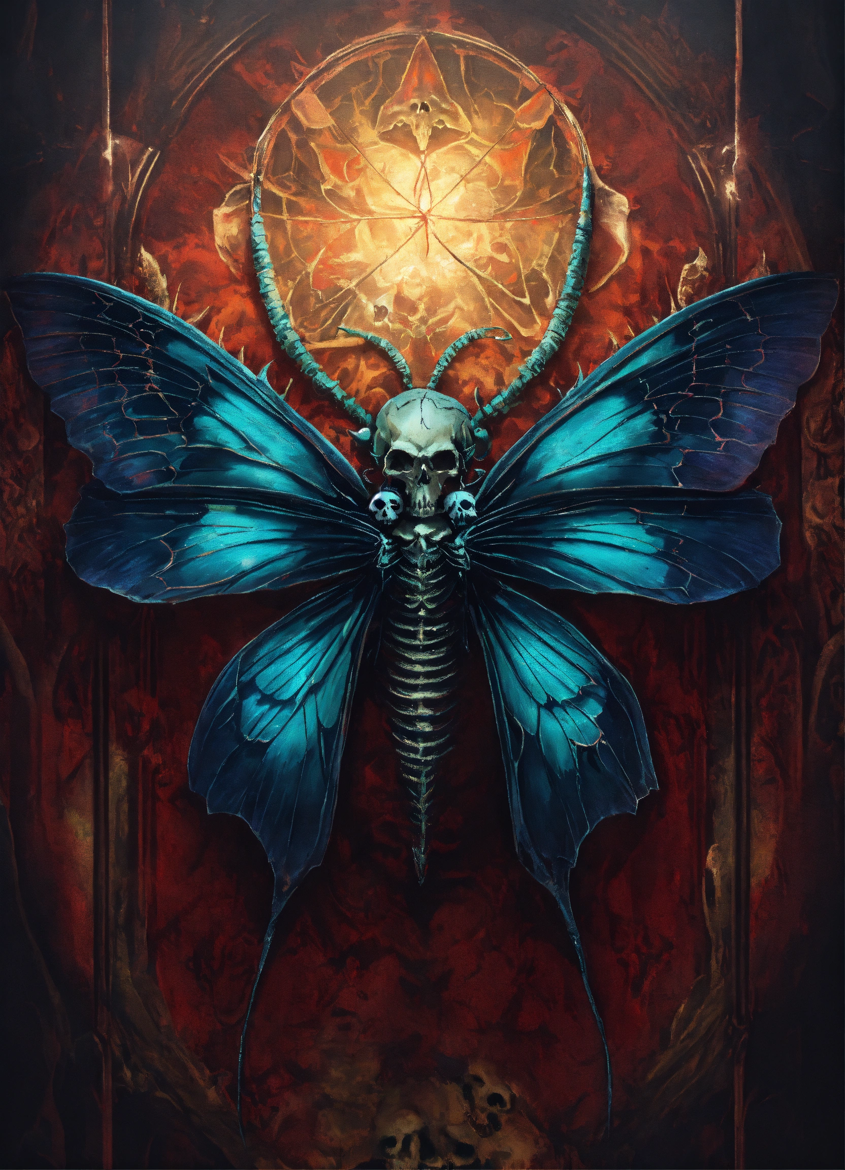 Lexica - Death moth, evil, darkness, skull, skeletal