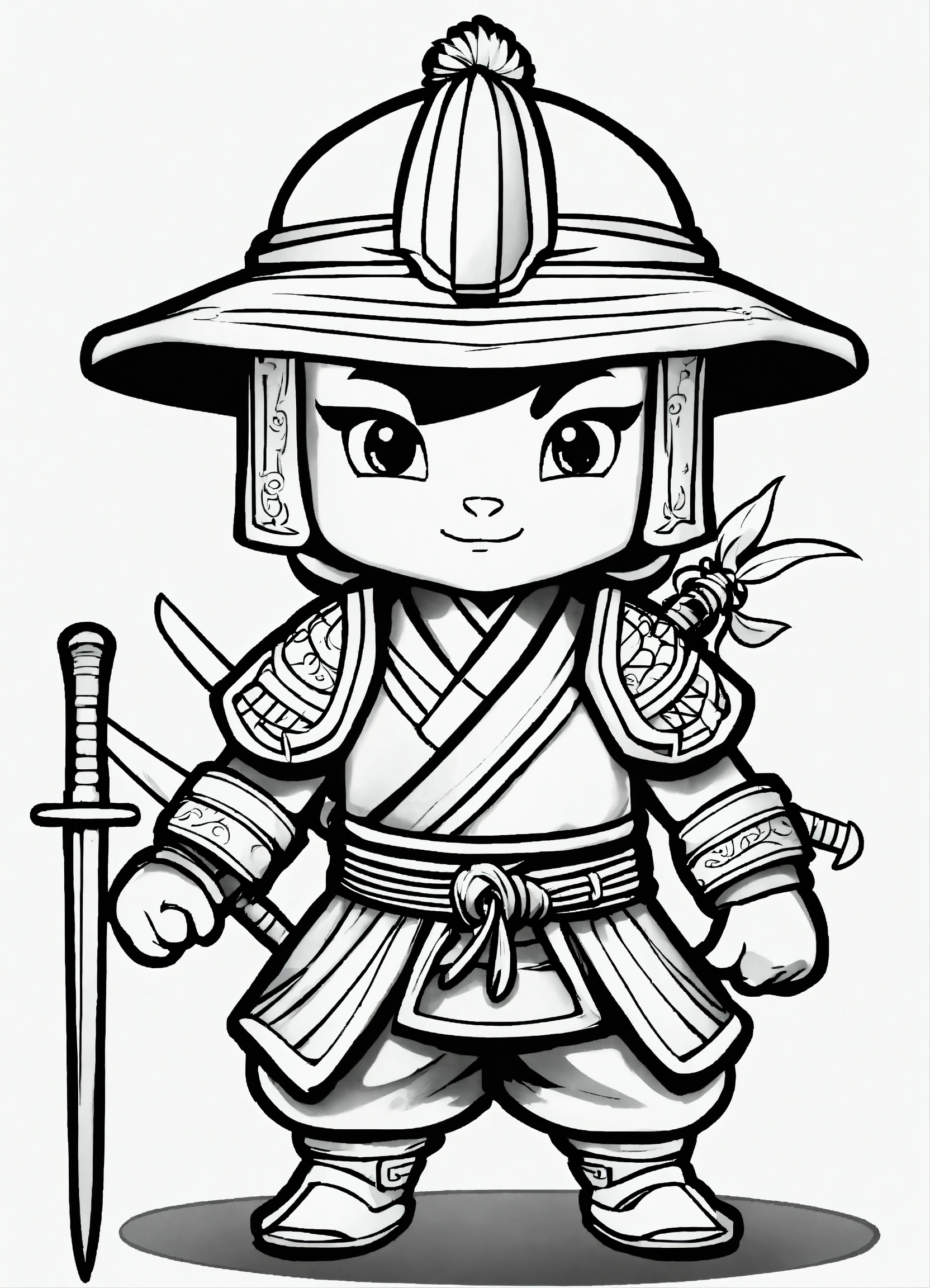 Lexica - Generate a cute LITTLE SAMURAI illustration, resolution ...