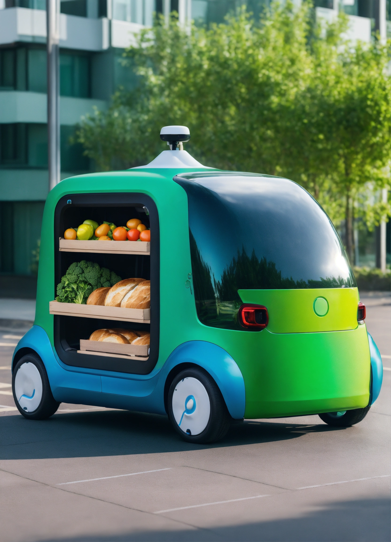 Lexica - Self-driving Grocery Delivery Car. Milk, Bread, Vegetables ...