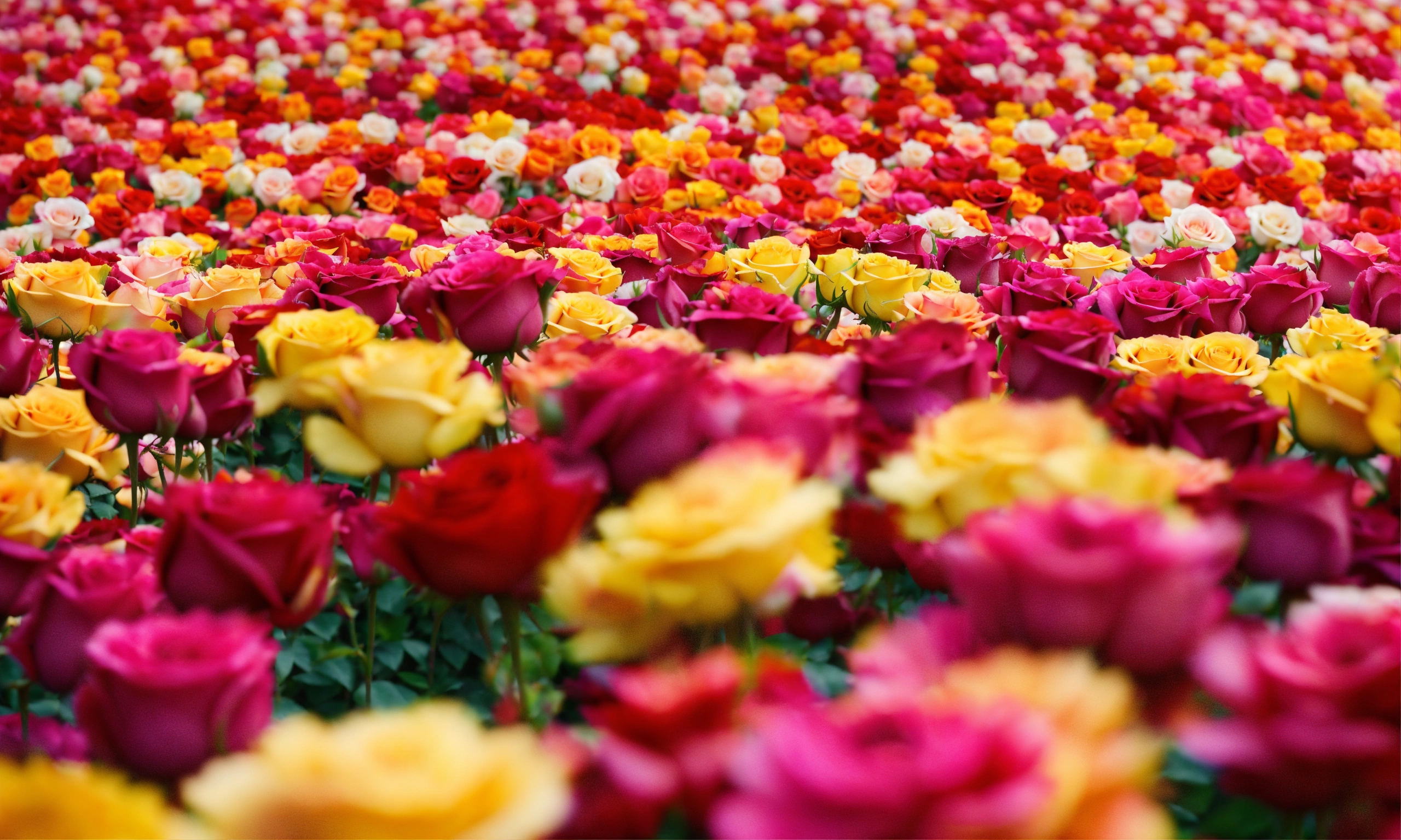 Lexica - Move on to a picture of a field of colorful Roses, with rows ...