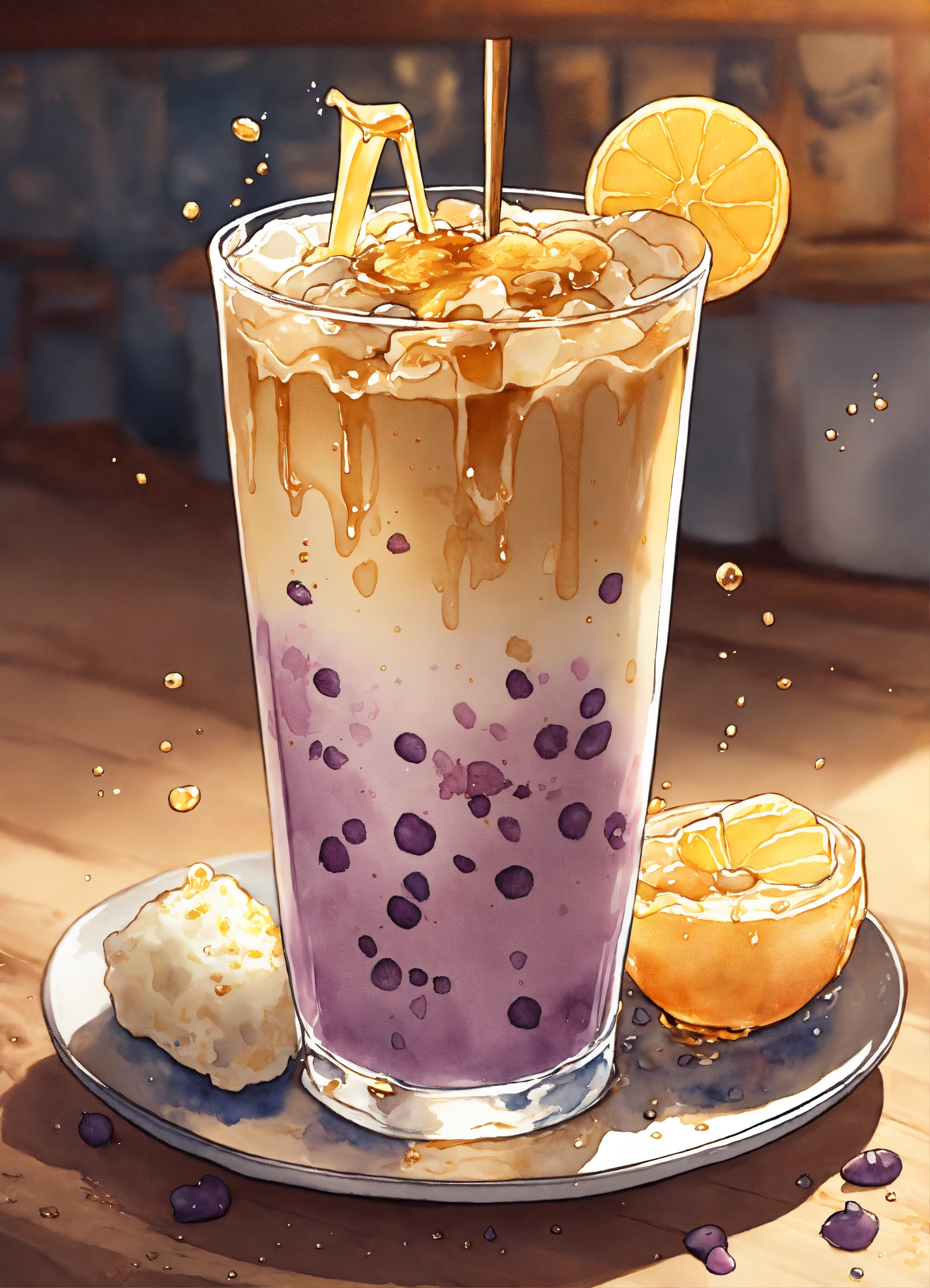 Lexica - Manga cartoon dc comic style. A mouth-watering taro with honey ...