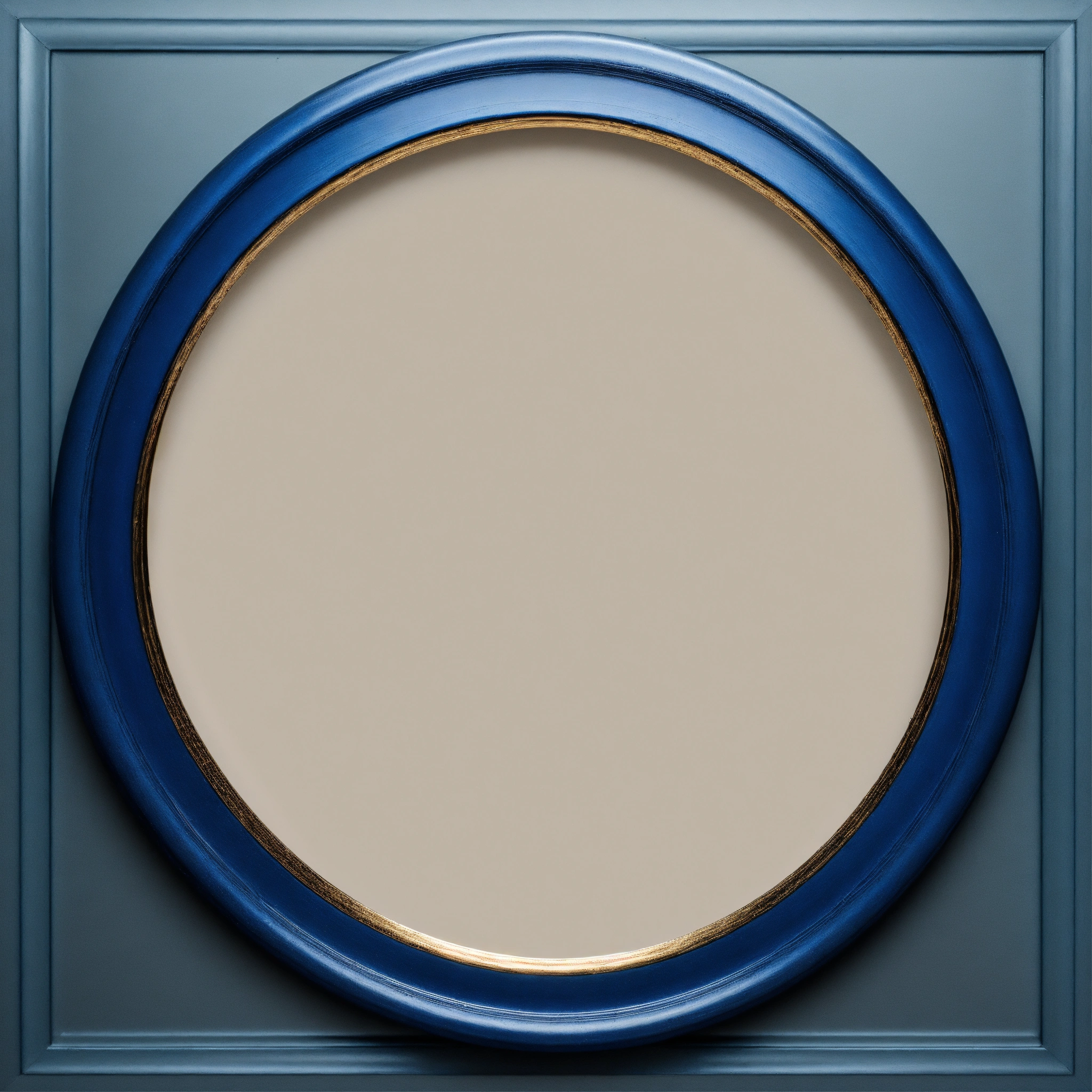 Lexica - A simple slim metallic blue circle frame
