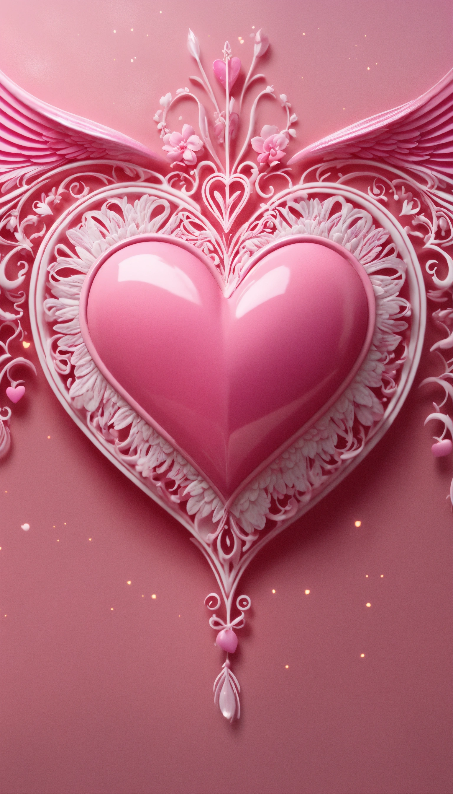Lexica - Beautiful and perfect pink heart, detailed, digital ...