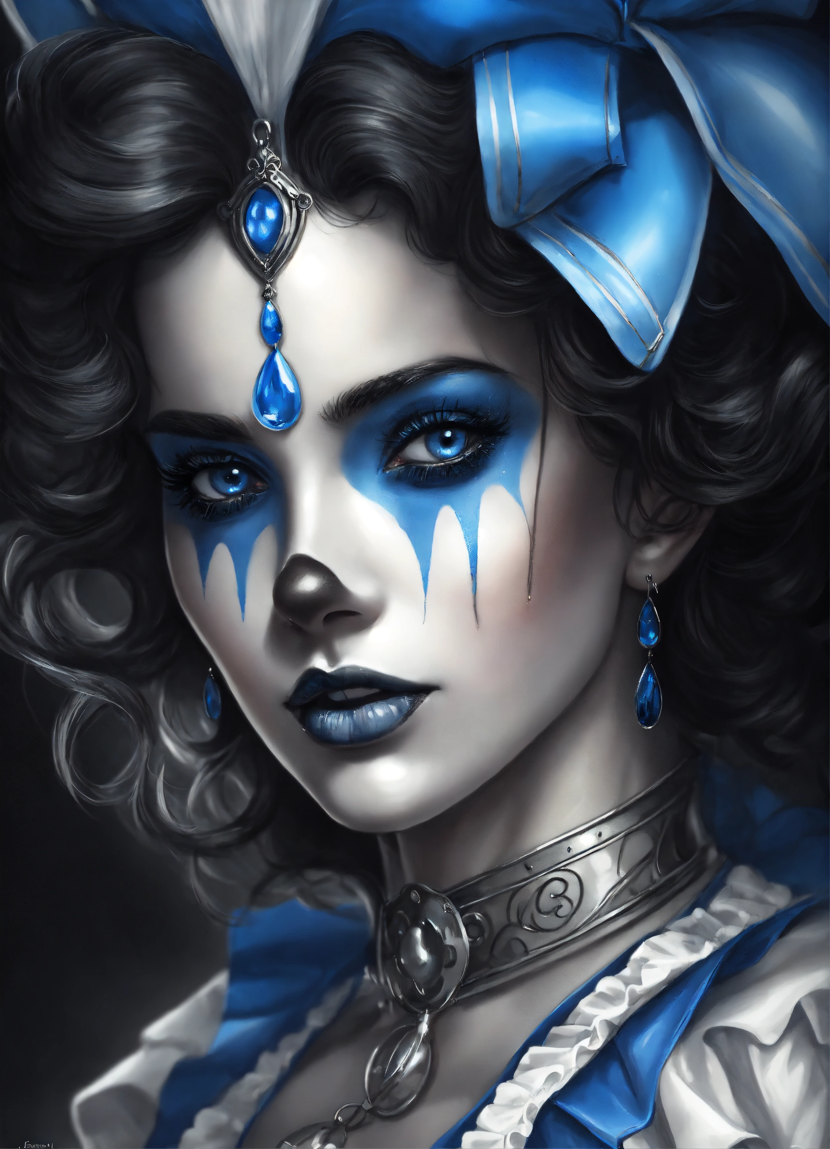Lexica - Black and white, artgerm, anne stokes art, female clown ...