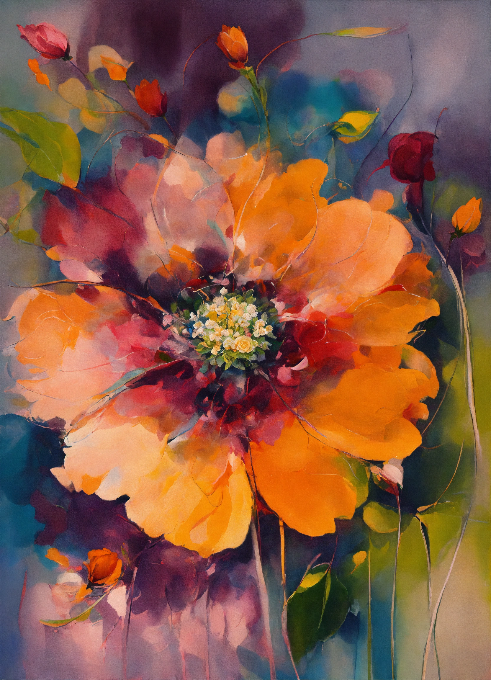 Lexica - Flowers, abstract art