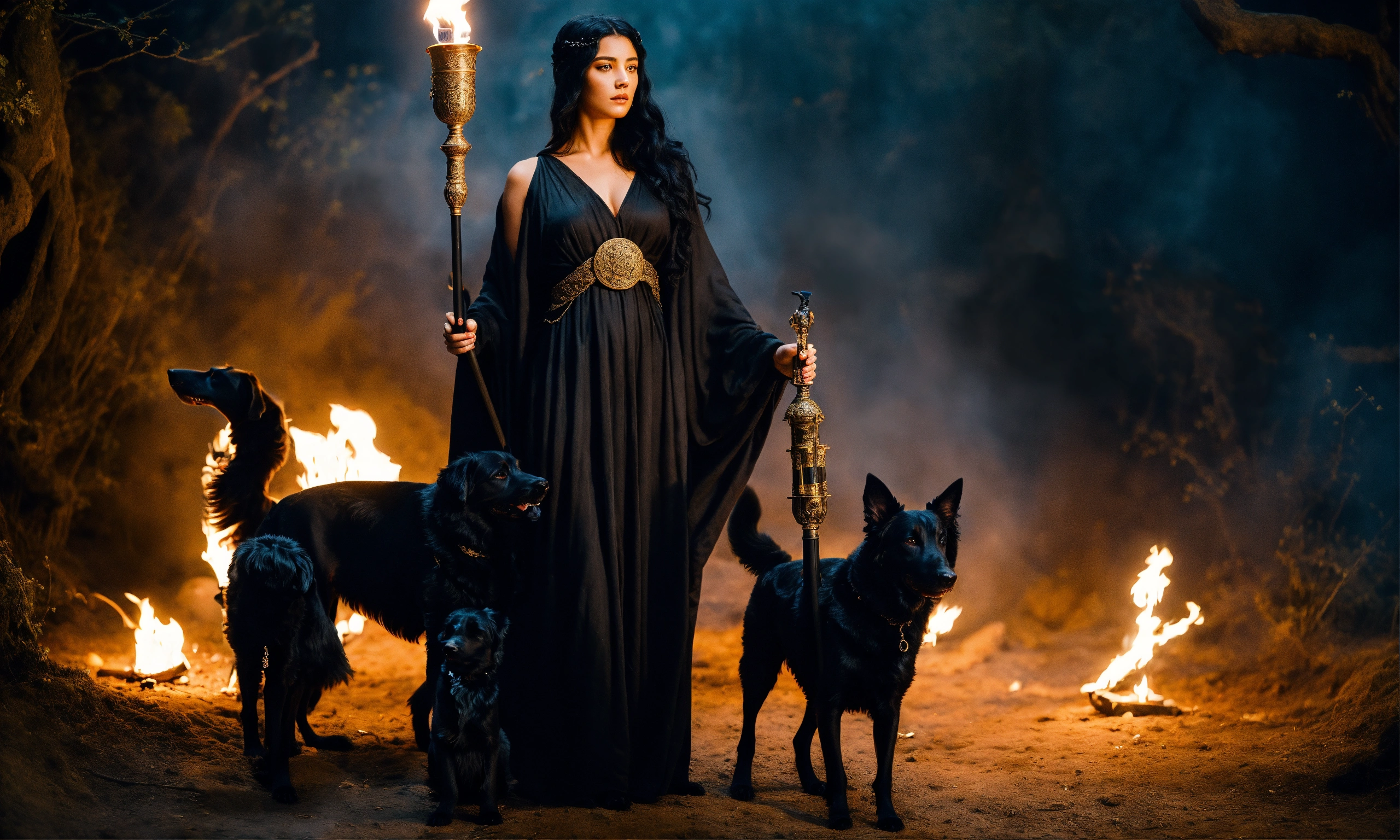 Lexica - Greek mythology, goddess Hecate in the underworld, black hair ...