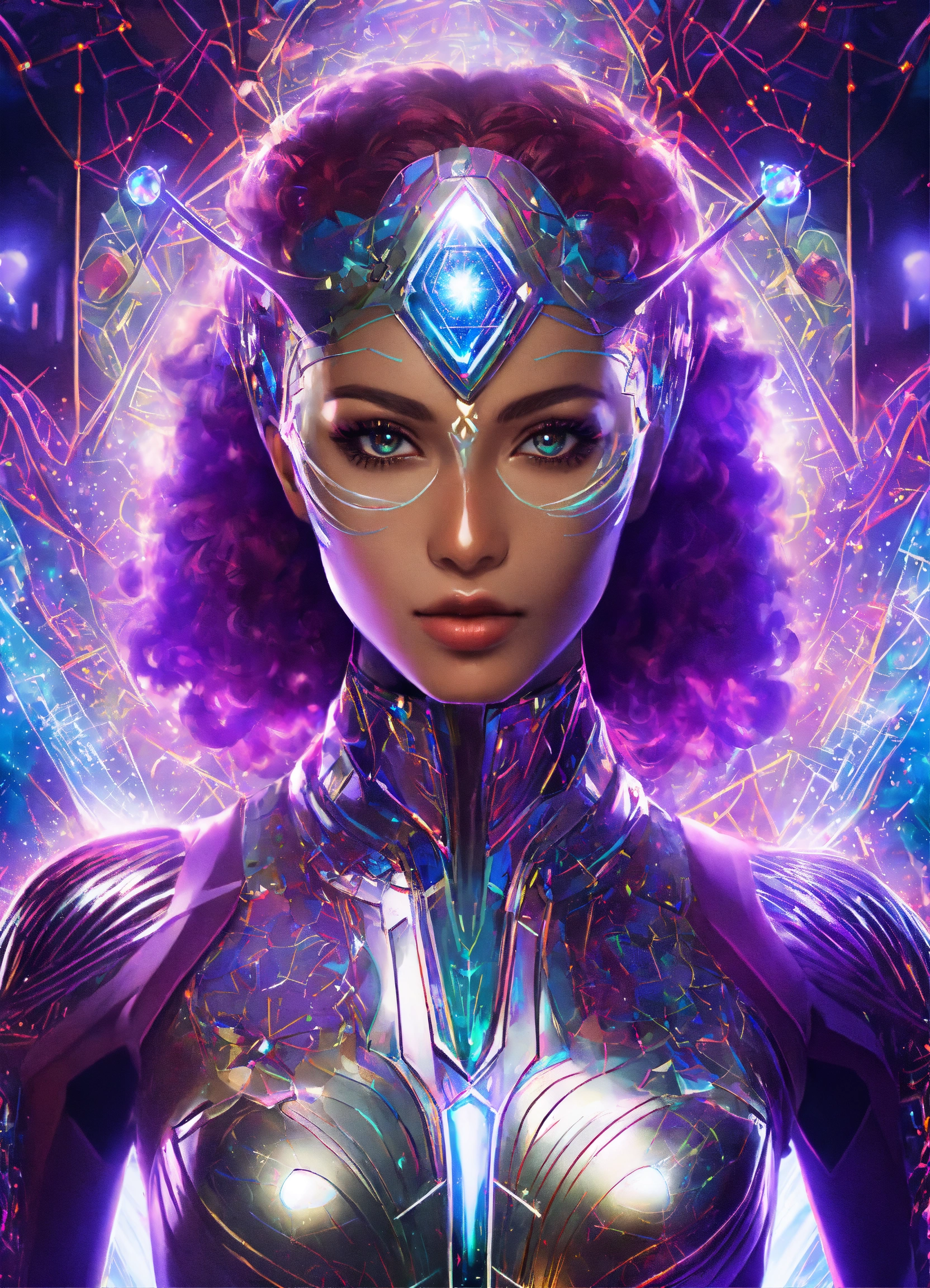 Lexica - She's a beautiful Hispanic woman, Quantum Visionary's costume ...