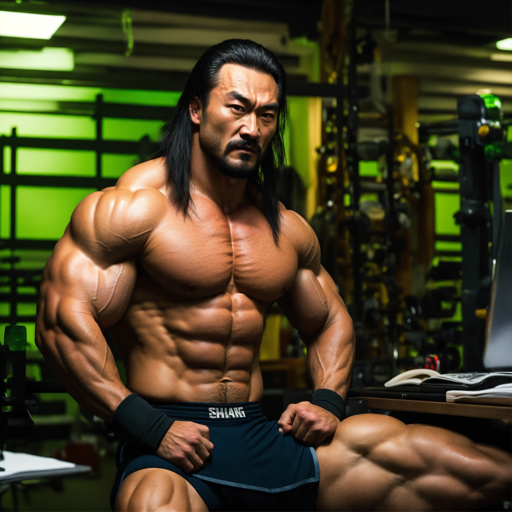 Lexica - 30-year-old hairy man with big muscles, Shang Tsung from ...