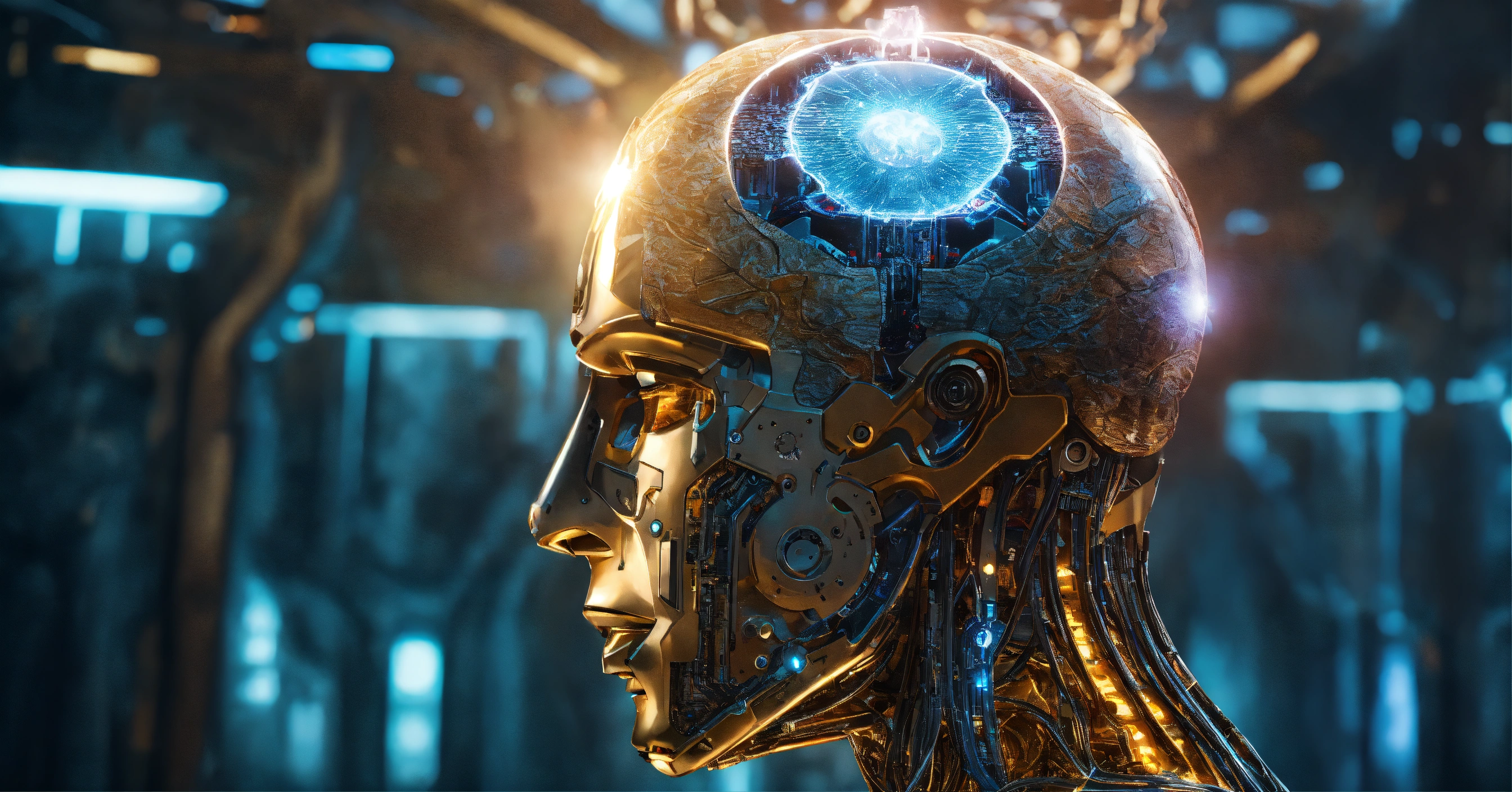 Lexica - Mind reading AI, Human brain with an AI god holding it ...