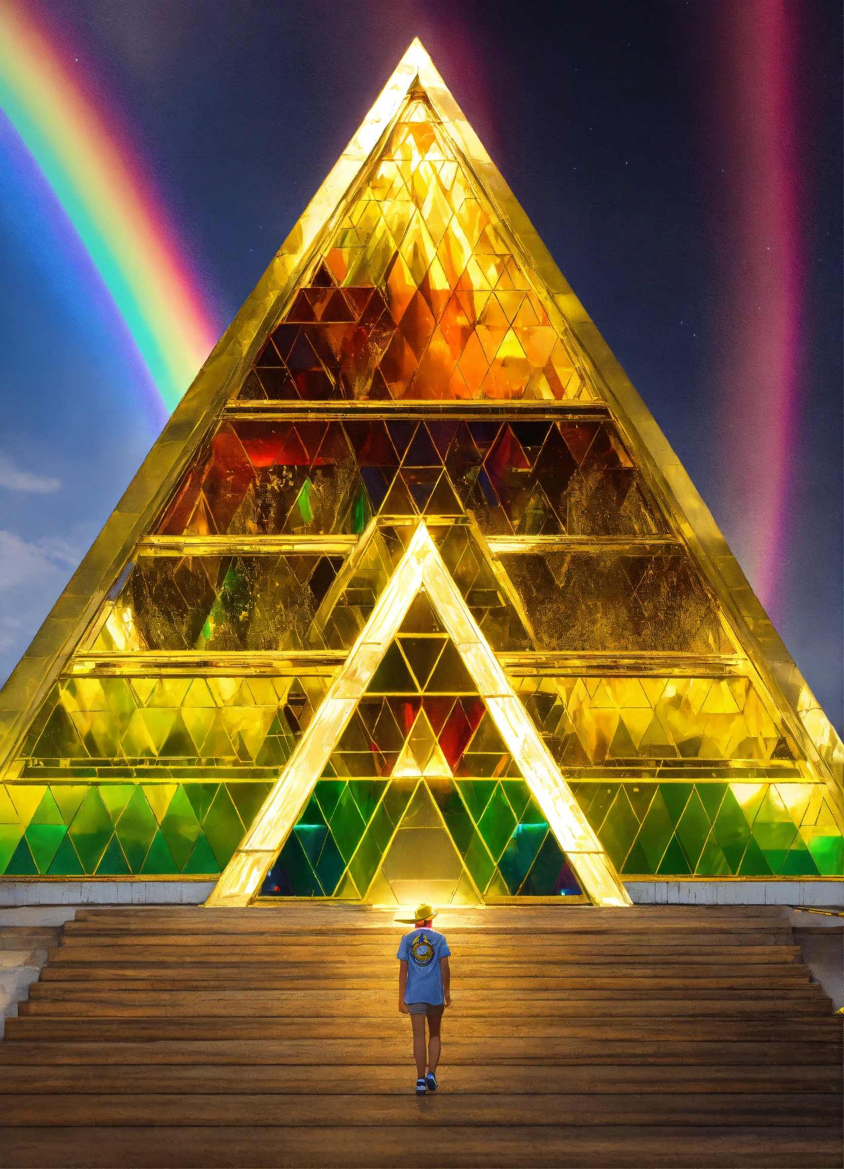 Lexica - Chrome gold god rainbow prism