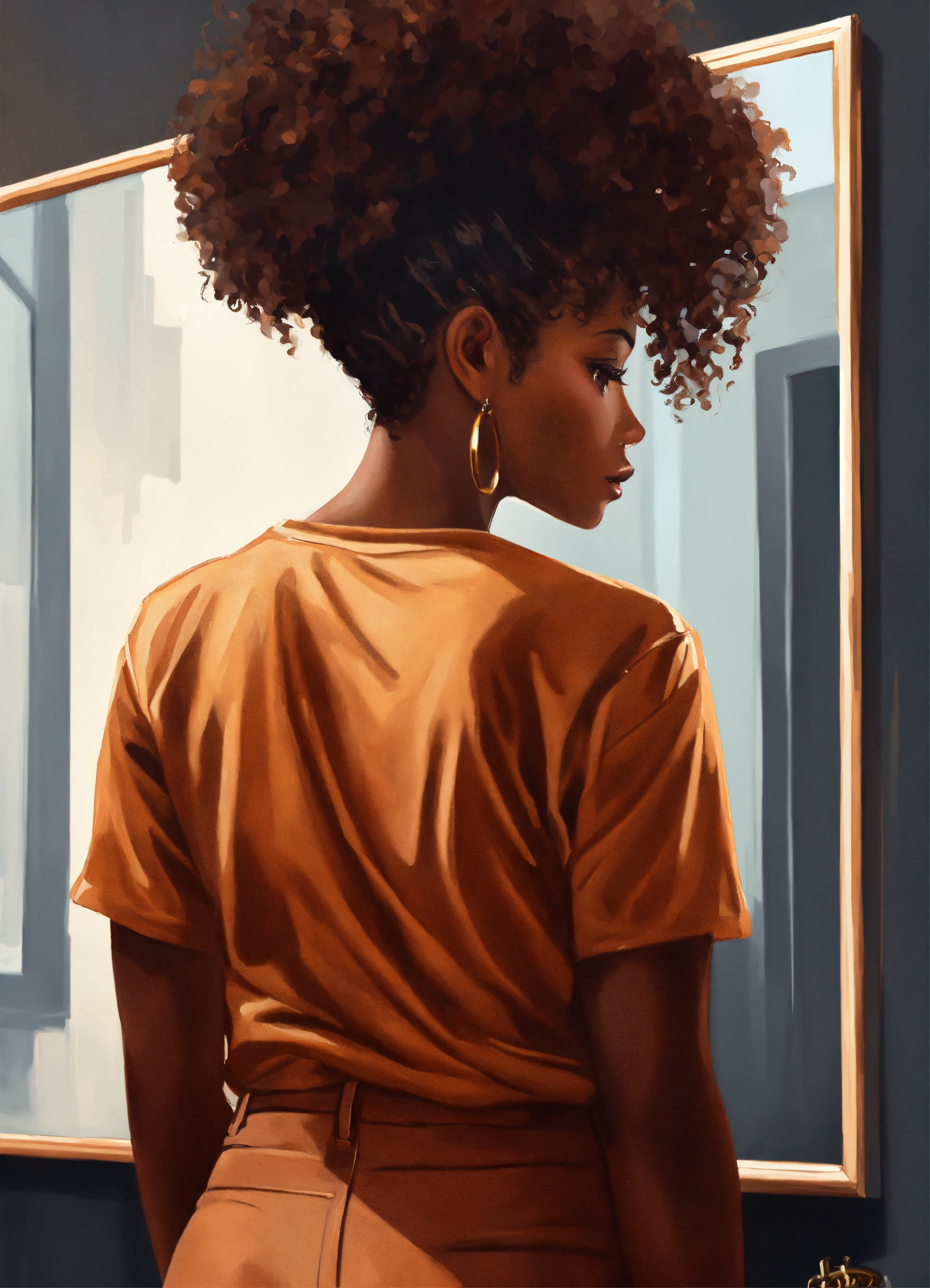 Lexica - A realistic oil painting, 5d, flat vector faceless ...