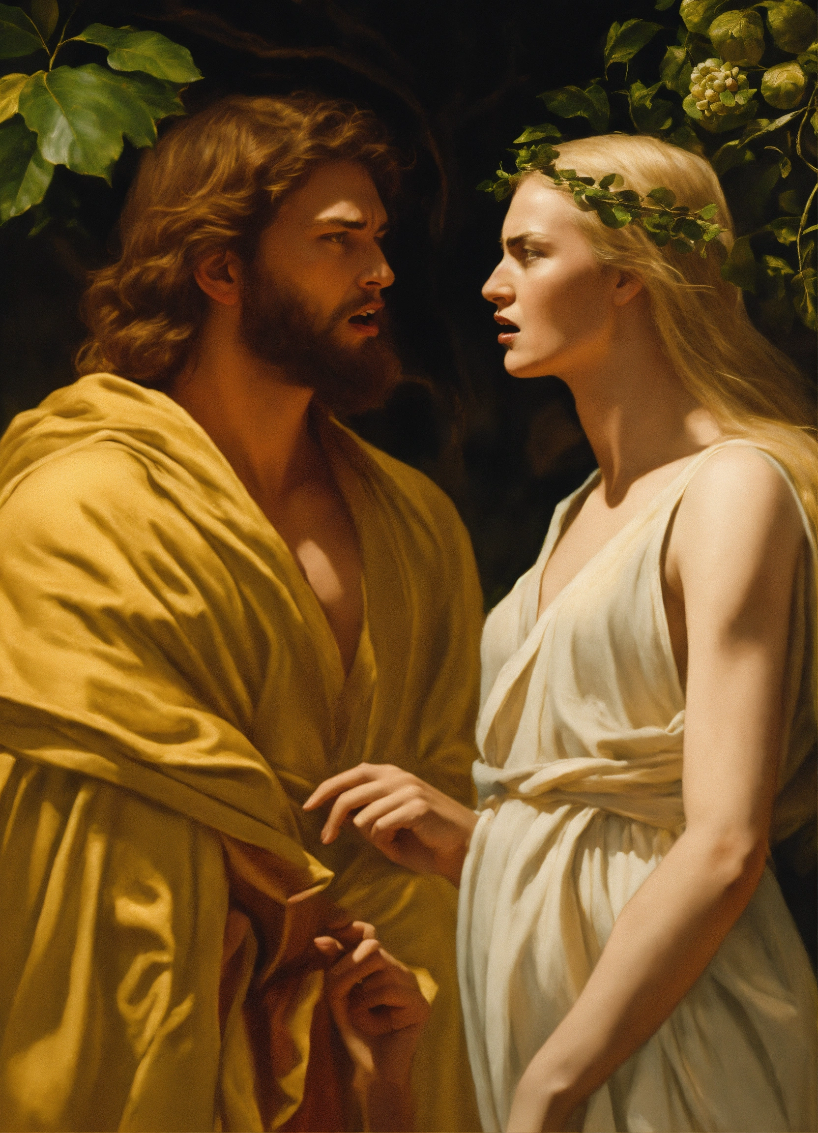 Lexica - Adam and eve having an argument, scary, angry, intense ...