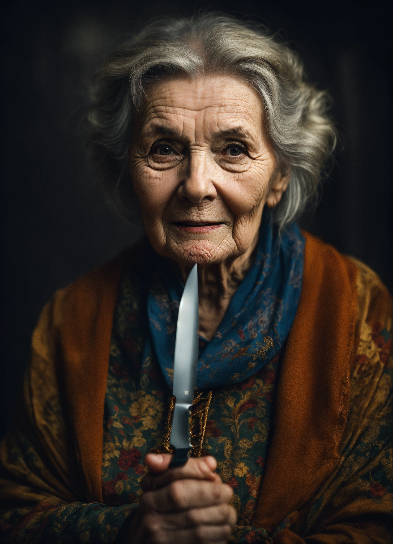 Lexica - An old woman in her 60s of European appearance with a devious ...