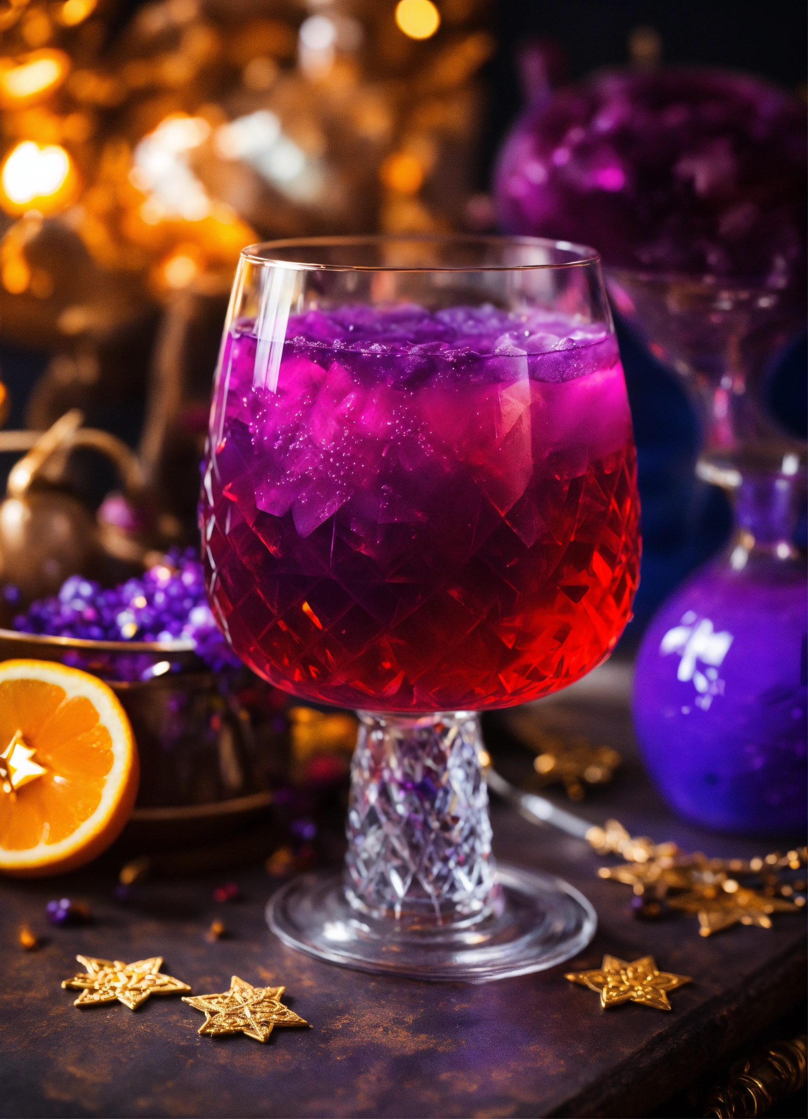 Lexica - Clear vibrant purple wizard drink in standard glassware ...