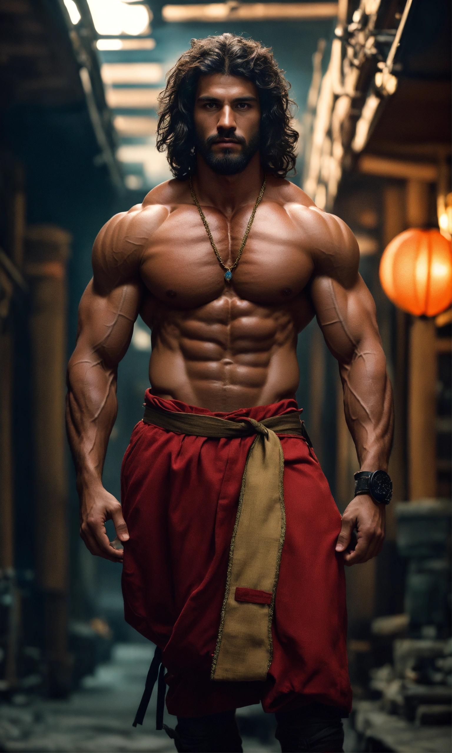 Lexica - Portrait of a stunningly handsome ninja with ,mister Olympia ...