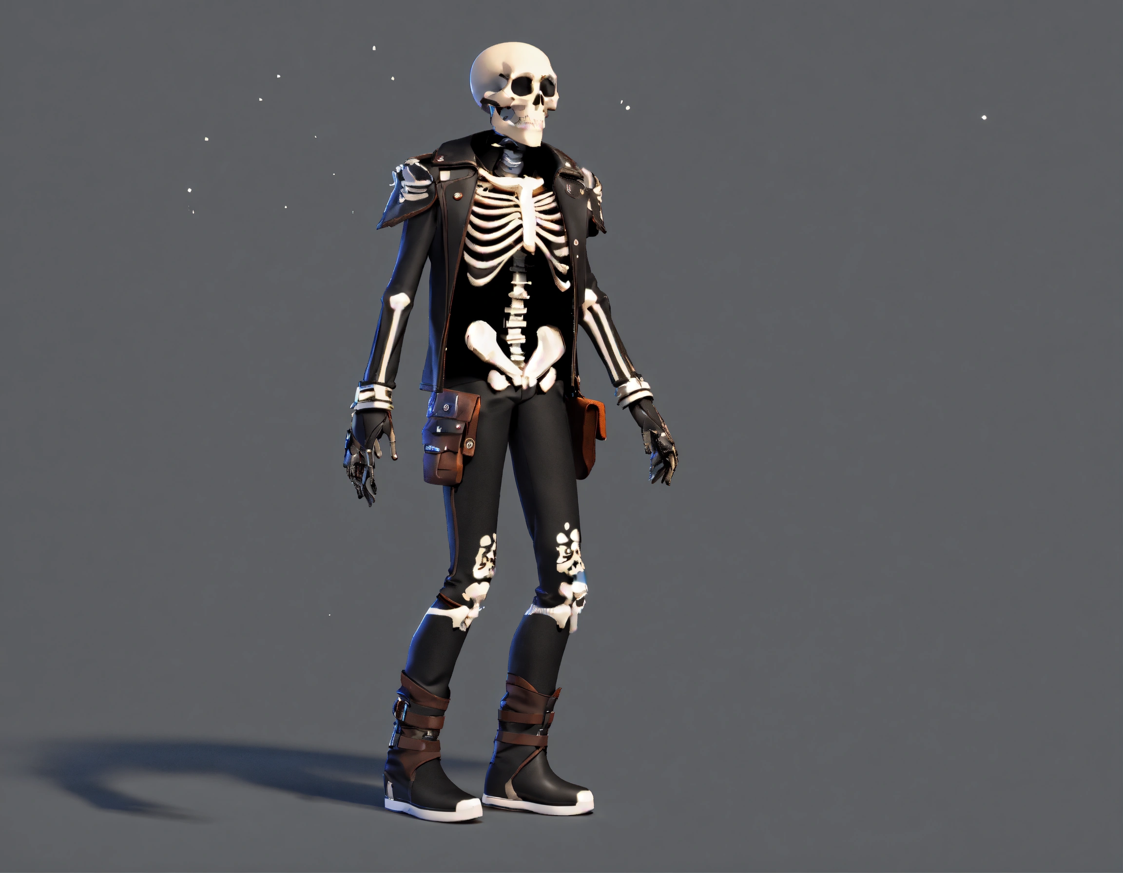 Lexica - Game assets, concept art, skeleton, leather jacket, walking ...