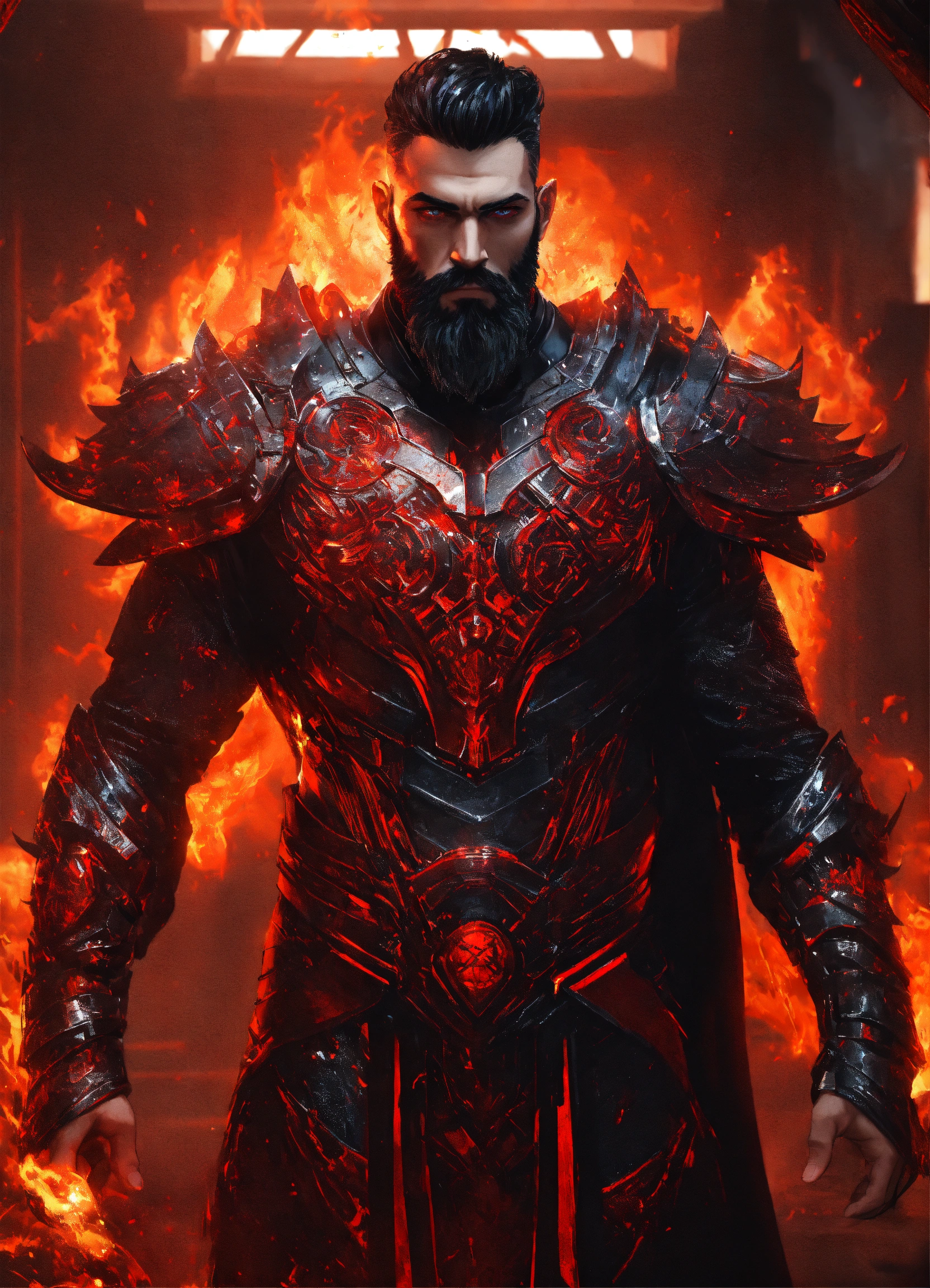 Lexica - Well groomed bearded man, a strong handsome white god demon ...