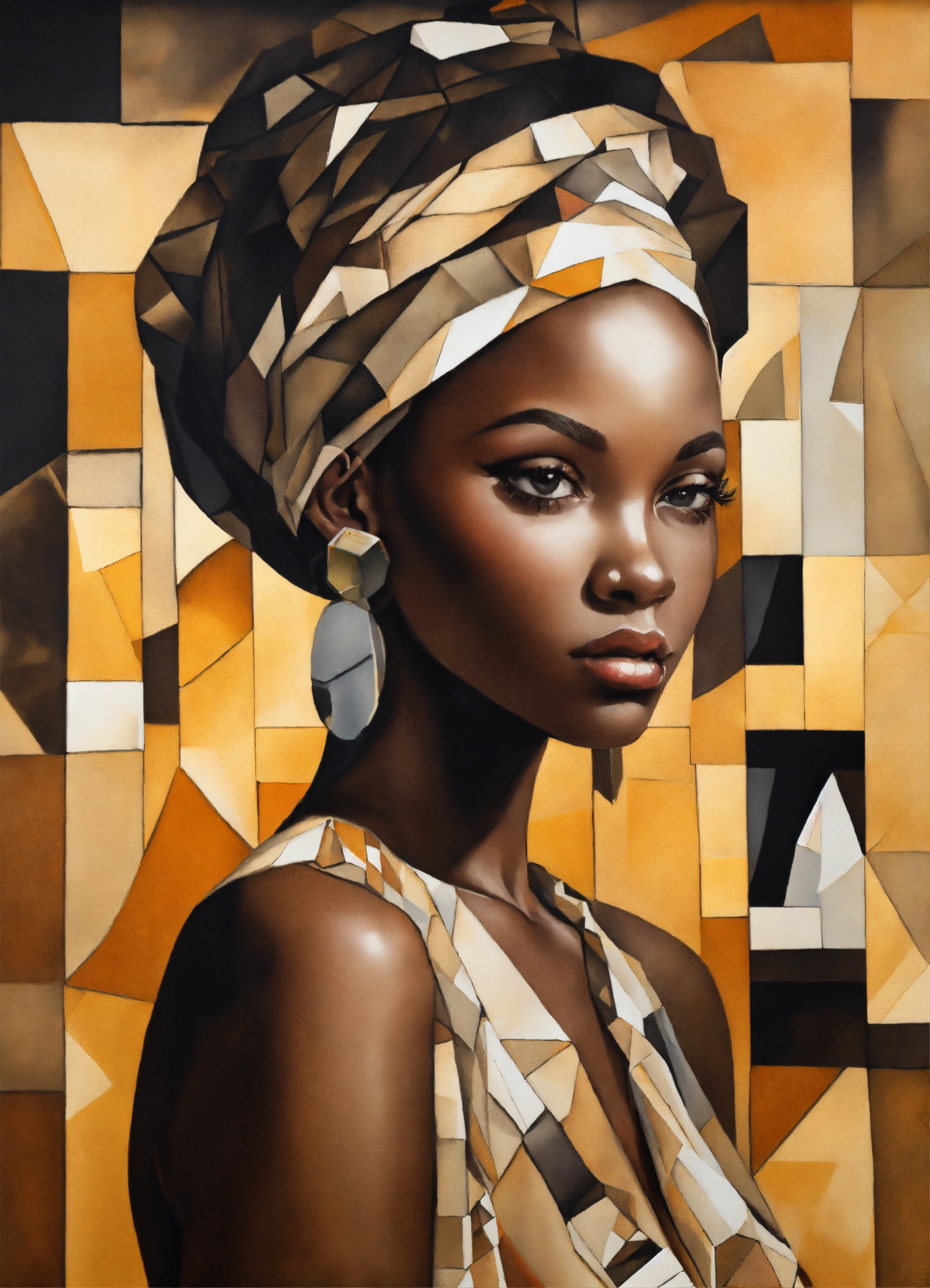 Lexica - Best of Braque realism black females, cubism, boho neutral ...