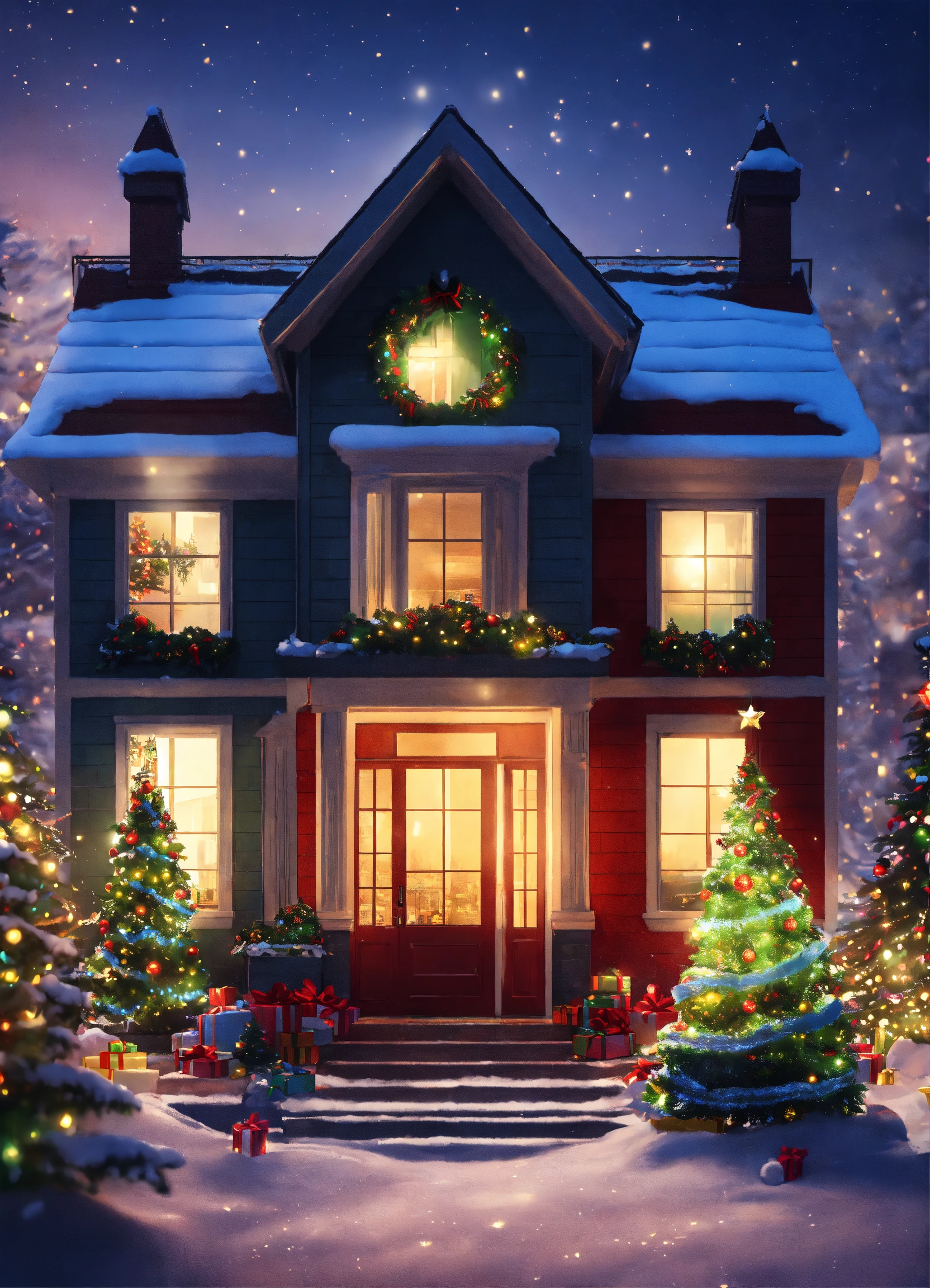 Lexica - Ccity with cristmas view, christmas concept house, cristmas ...