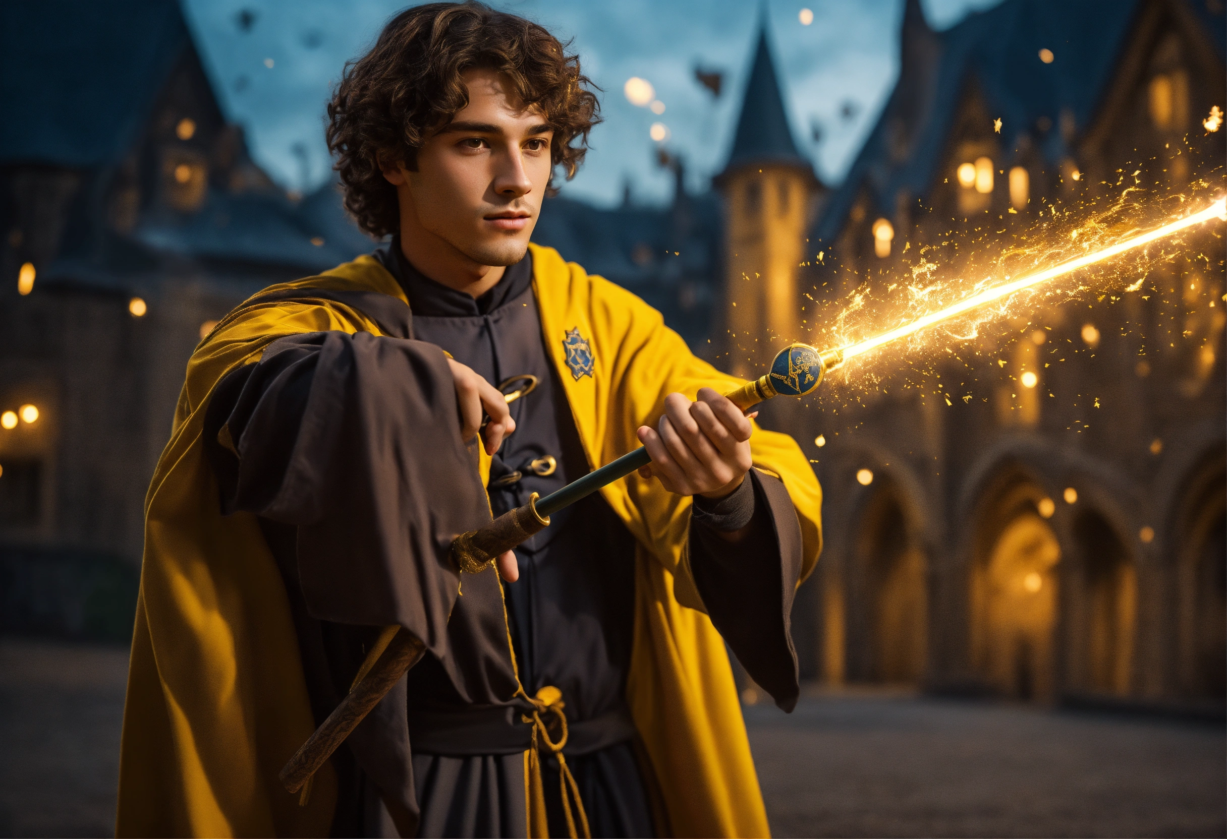 Lexica - Very buatiful man young wizard, with a Magic wand, 2023 year ...