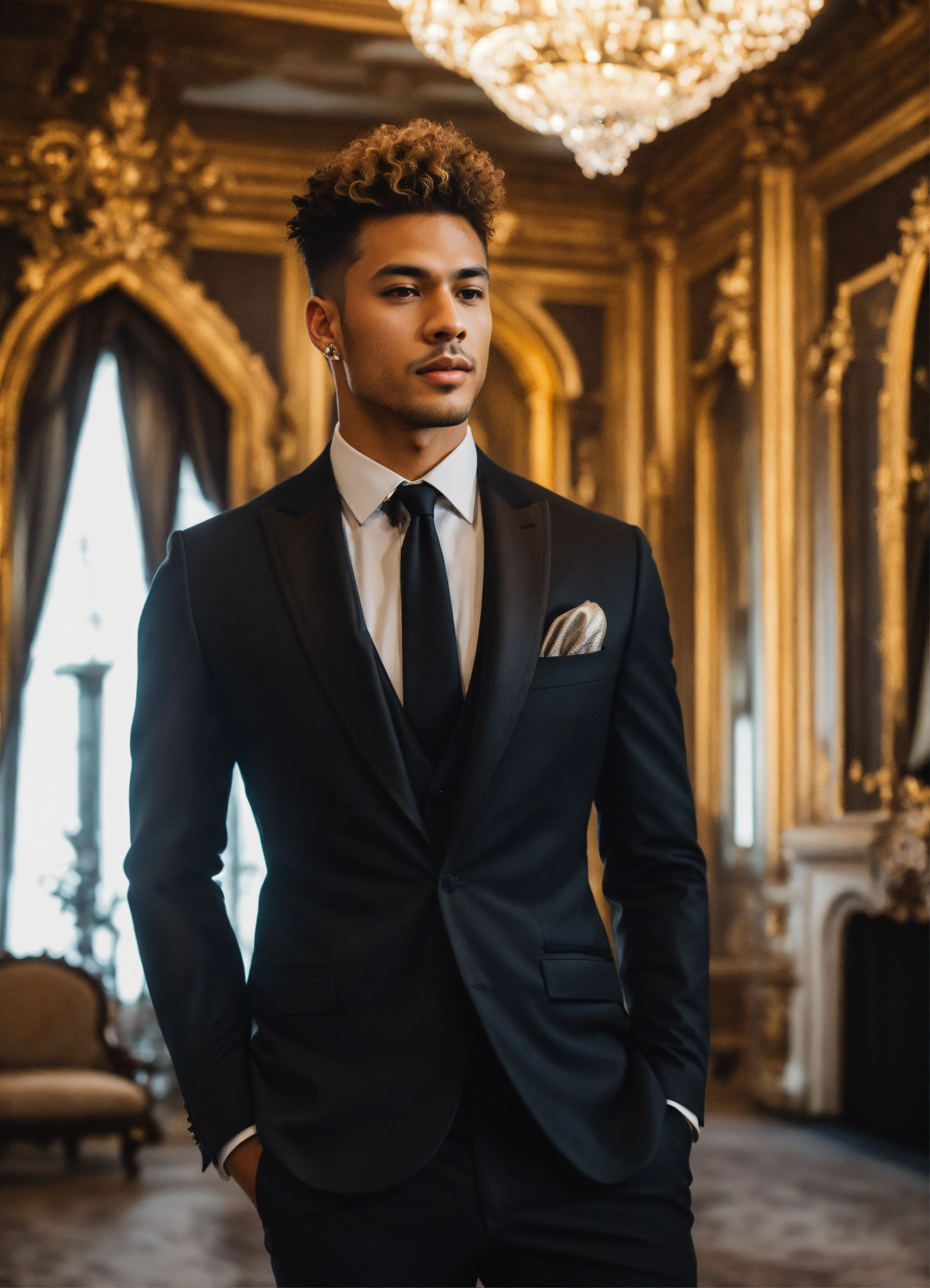 Lexica - Handsome hot mulatto man with brown eyes, with short blond ...