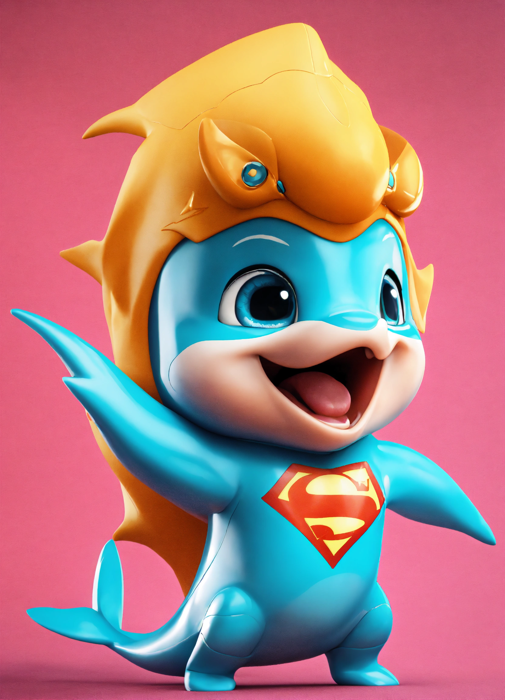 Lexica - Superhero, dolphin baby, cartoon, 3d, cute scream, icon