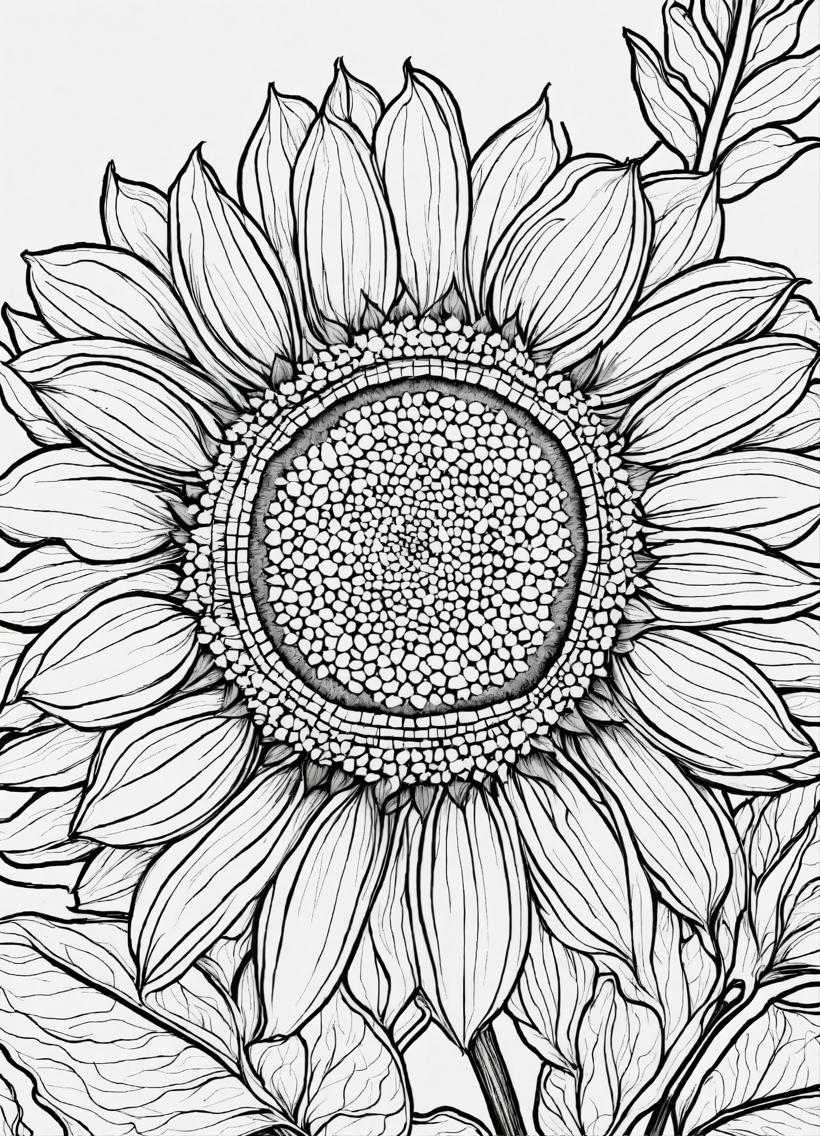 Lexica - A black and white drawing for a coloring book, Black thin ...