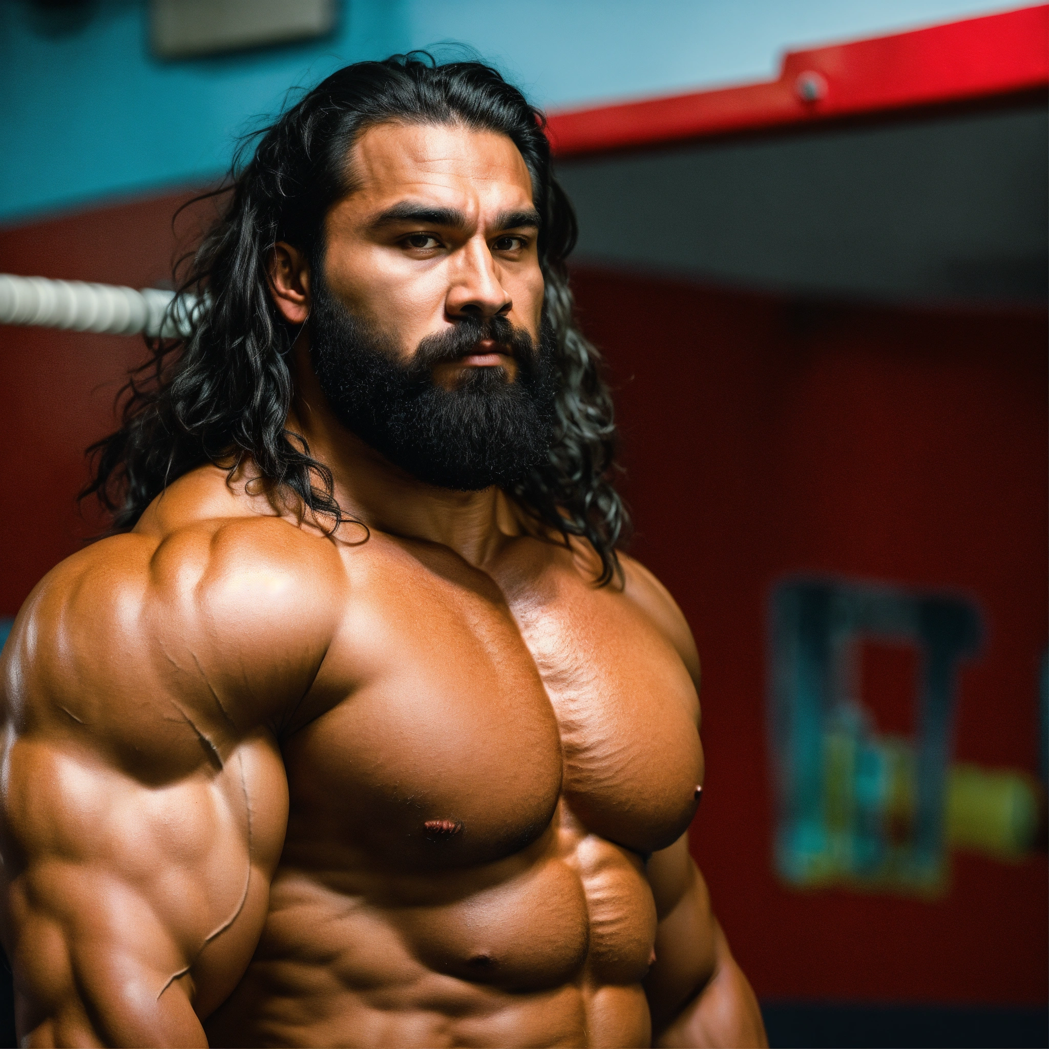 Lexica - 30-year-old hairy Native American man with big muscles, big ...