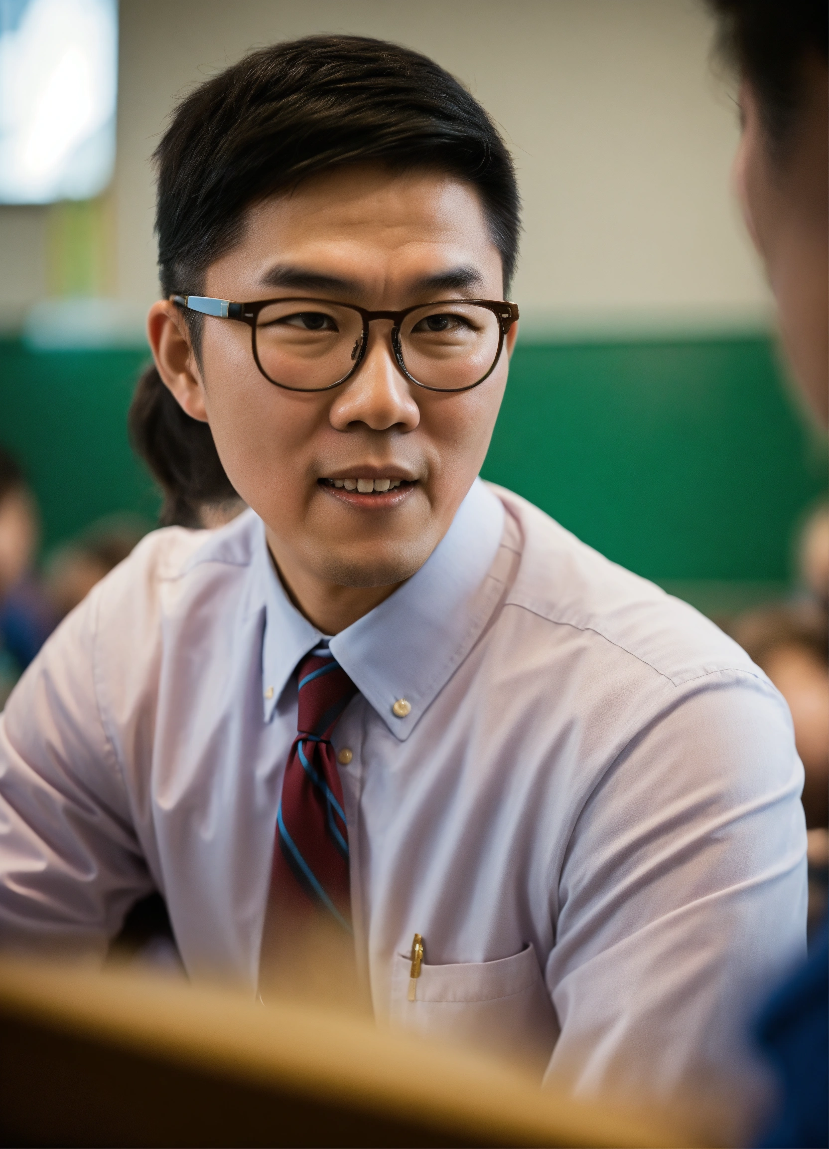 Lexica - A simple portrait of a professional looking Asian principal ...