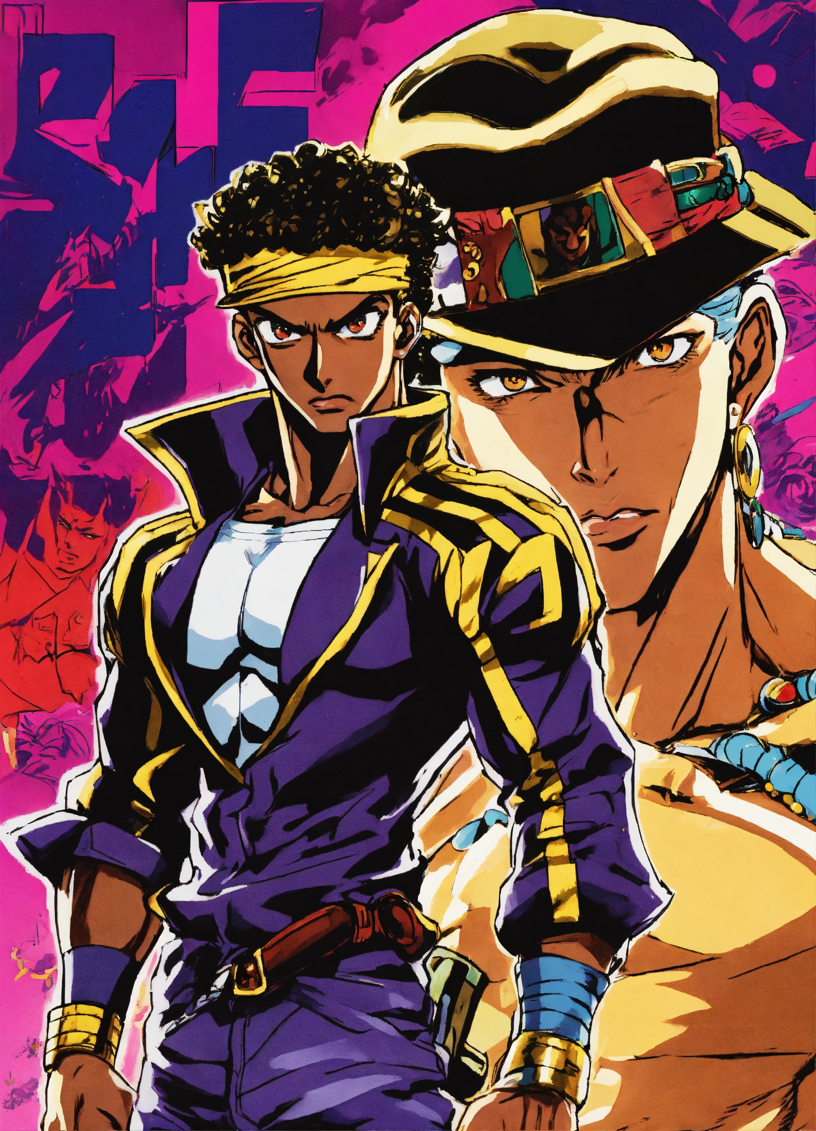 Lexica - 80s anime style black characters jojos bizarre adventure ...