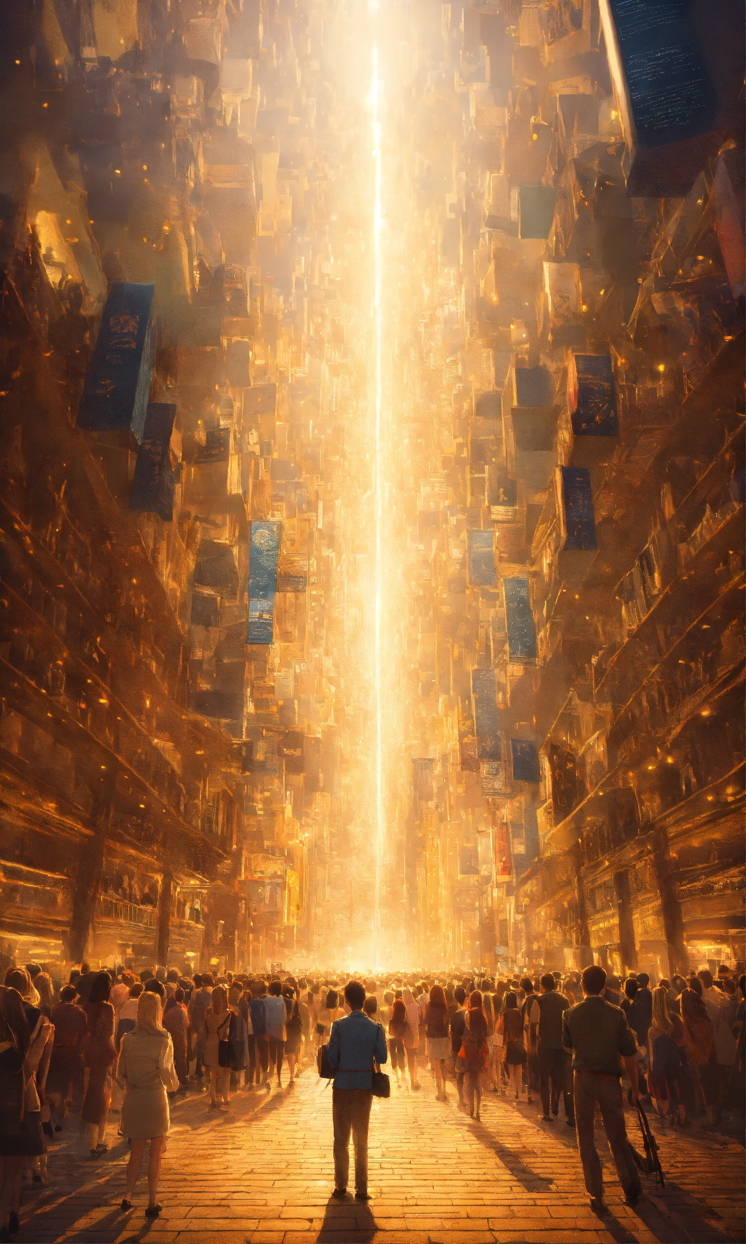 Lexica - Standing in the middle of a crowded path of people looking to ...