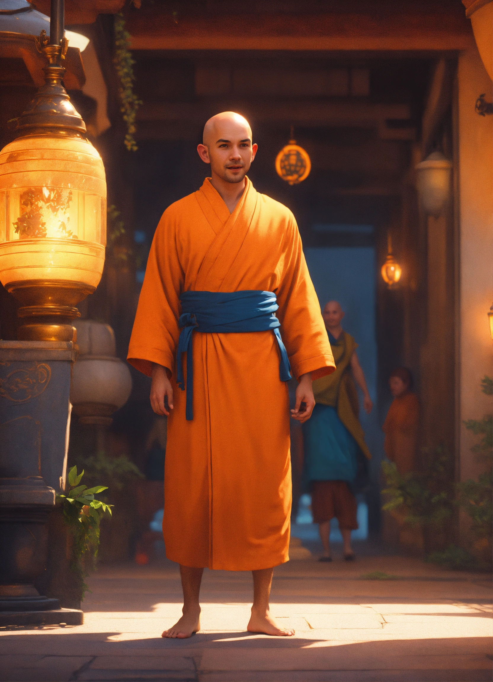 Lexica - Detailed skinny male halfling with silly expression wearing a ...