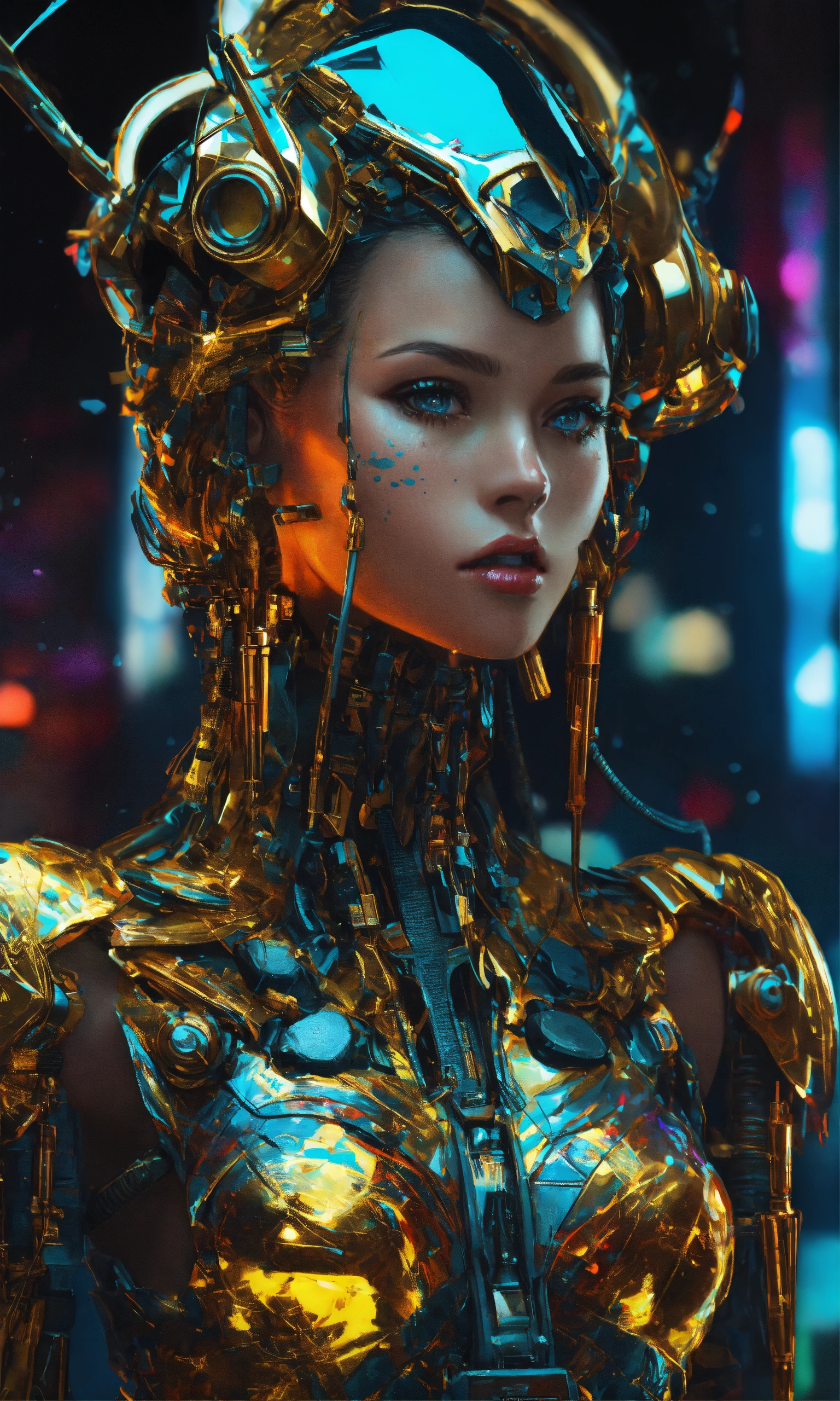 Lexica - Realtime photo in hd of a Futuristic cyber queen with real ...