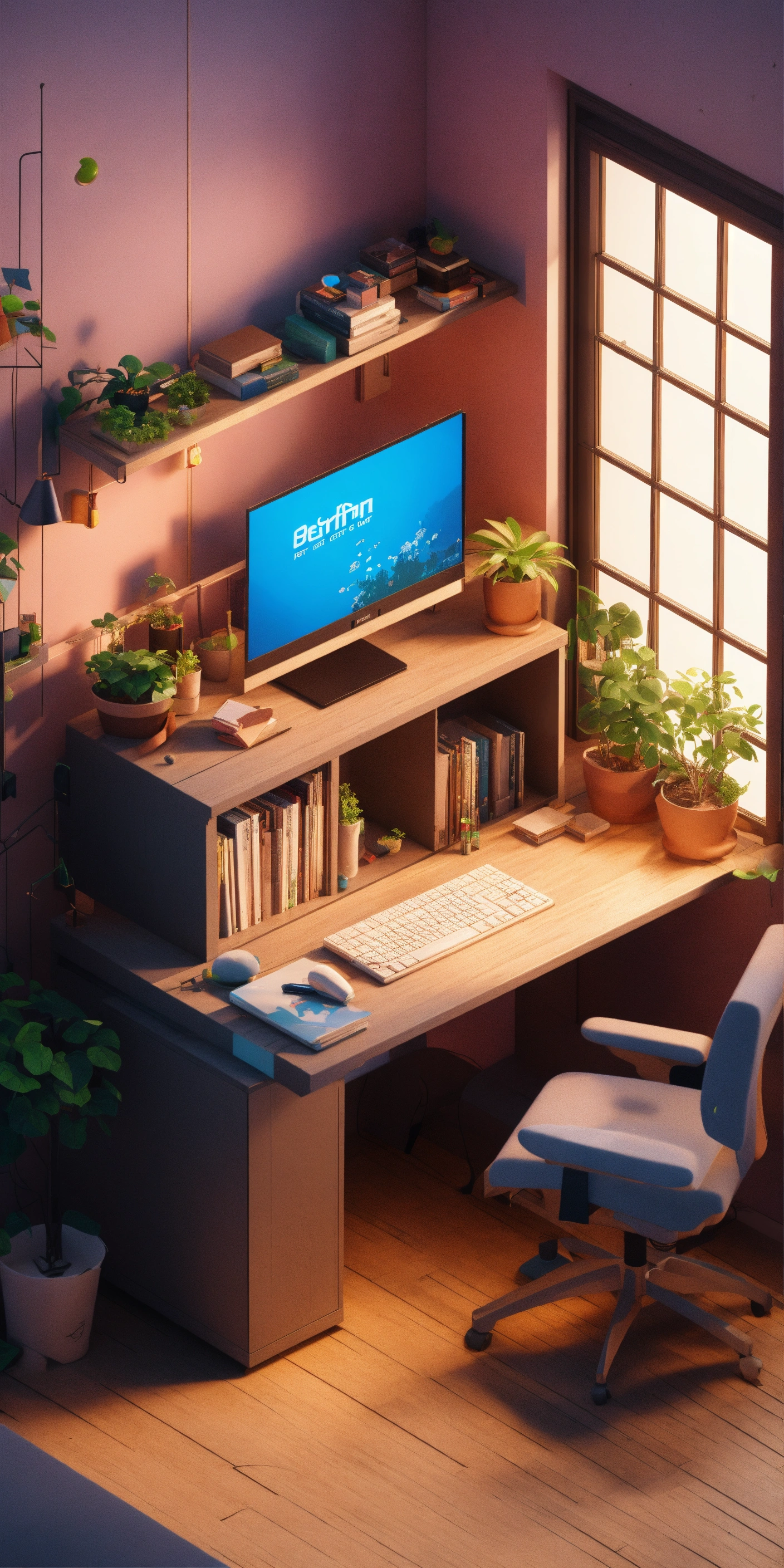Lexica - Cube cutout of an isometric programmer bedroom with a gaming ...