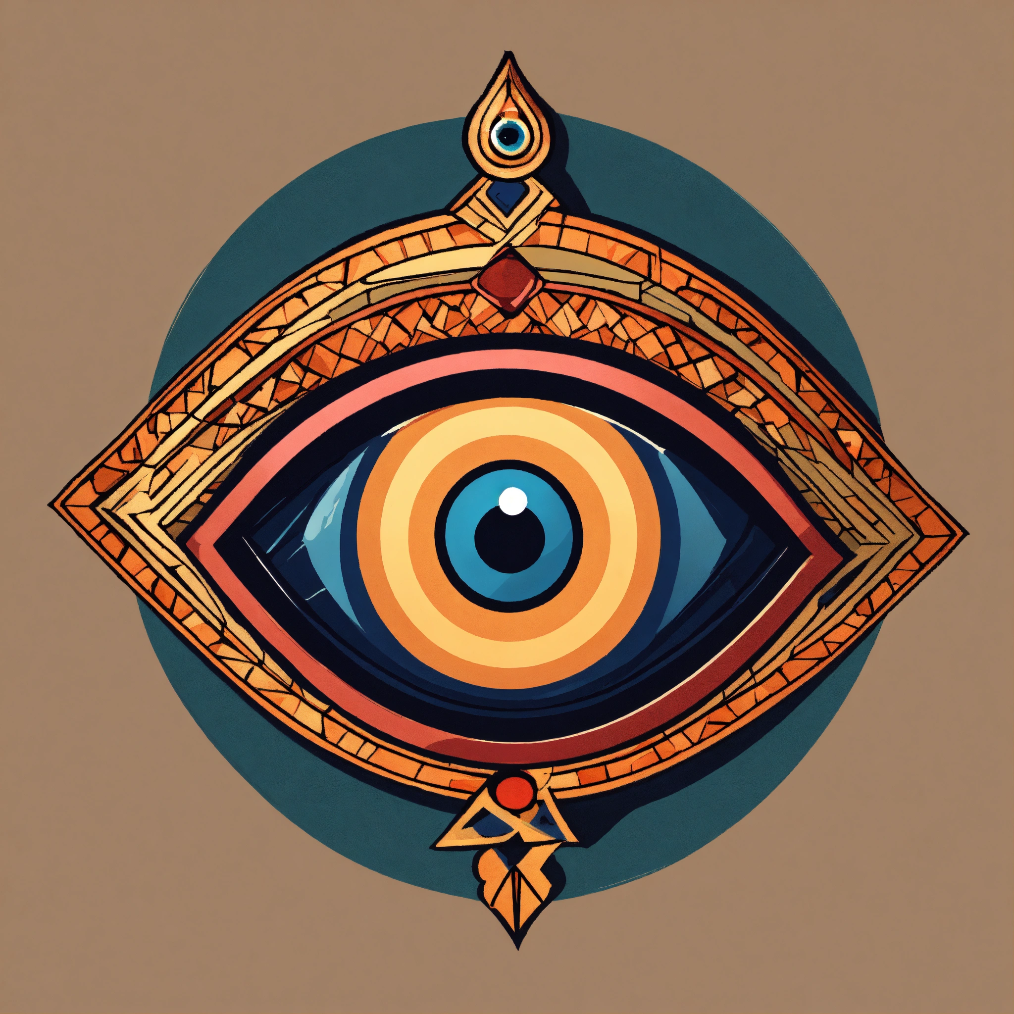 Lexica - Minimalist evil eye sticker design in a modern style