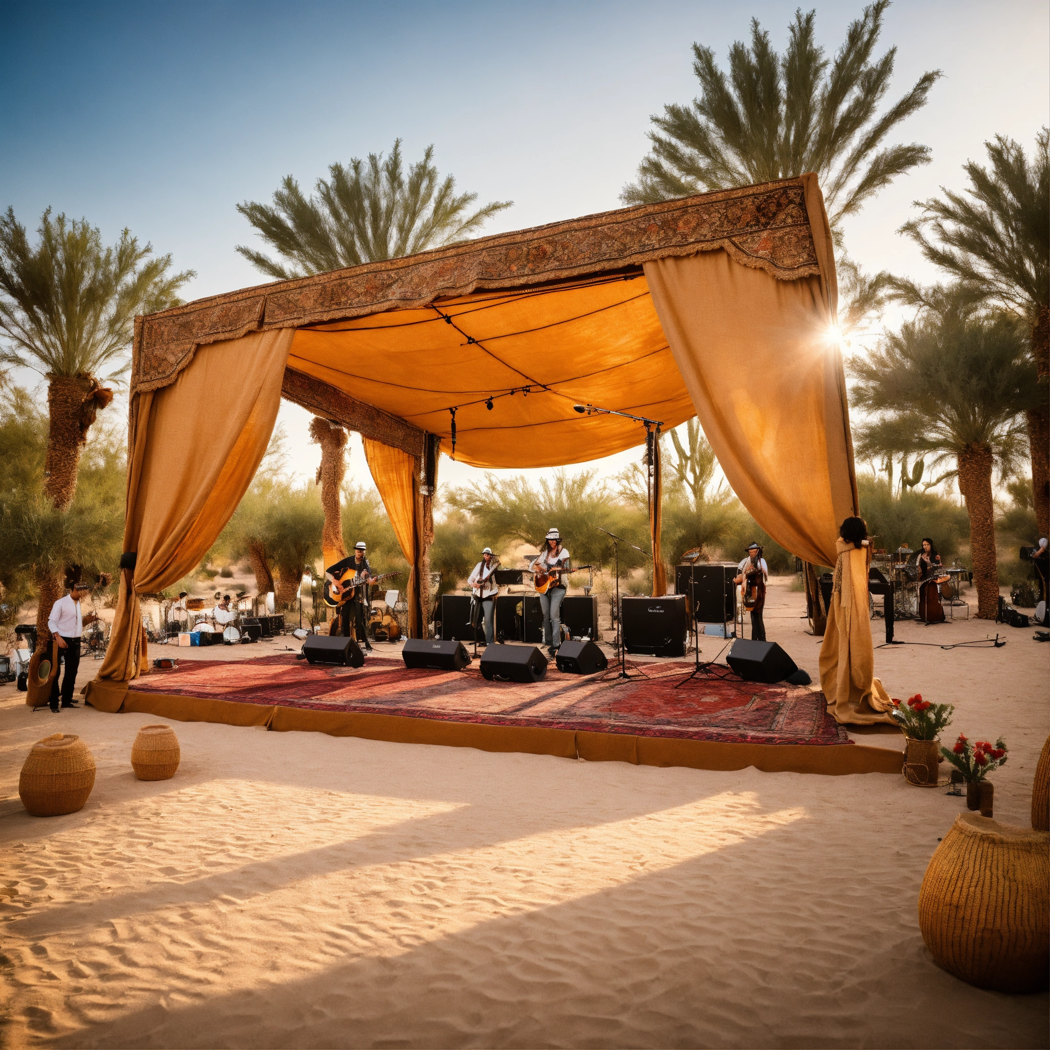 Lexica - Desert Arabian themed outdoor concert stage with live music bands