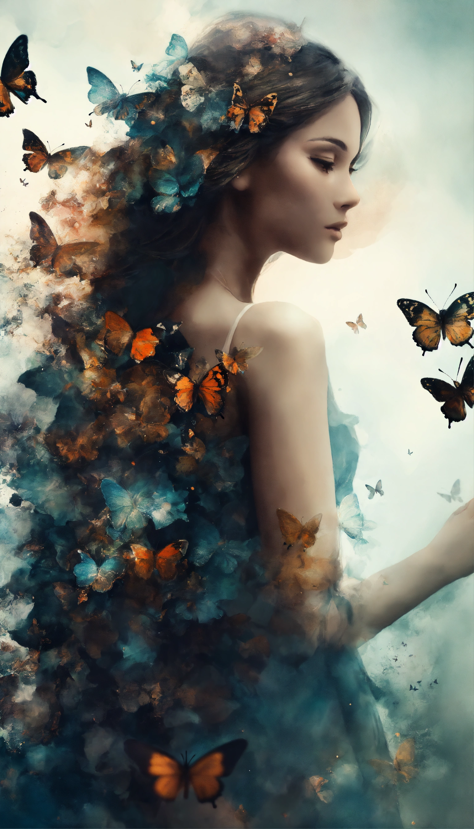 Lexica - Create an exquisite ink painting on white paper that's the ...