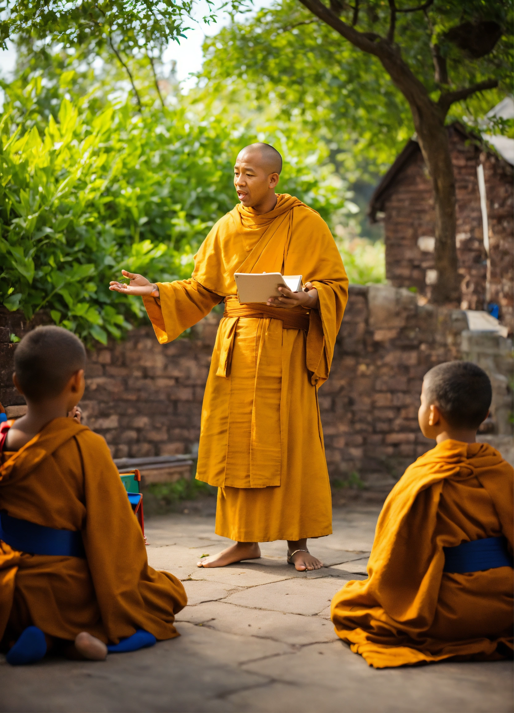 Lexica - Monk preaching young children lessons