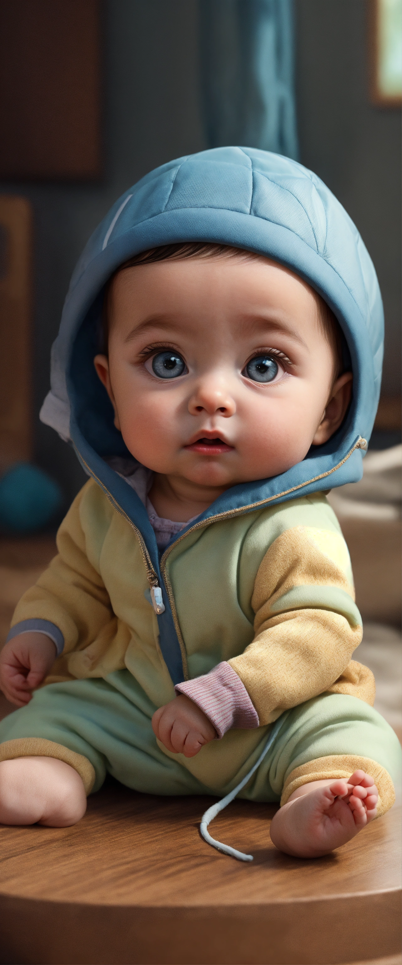 Lexica - Samara morgan as a cute baby, cartoon effect, very big eyes ...