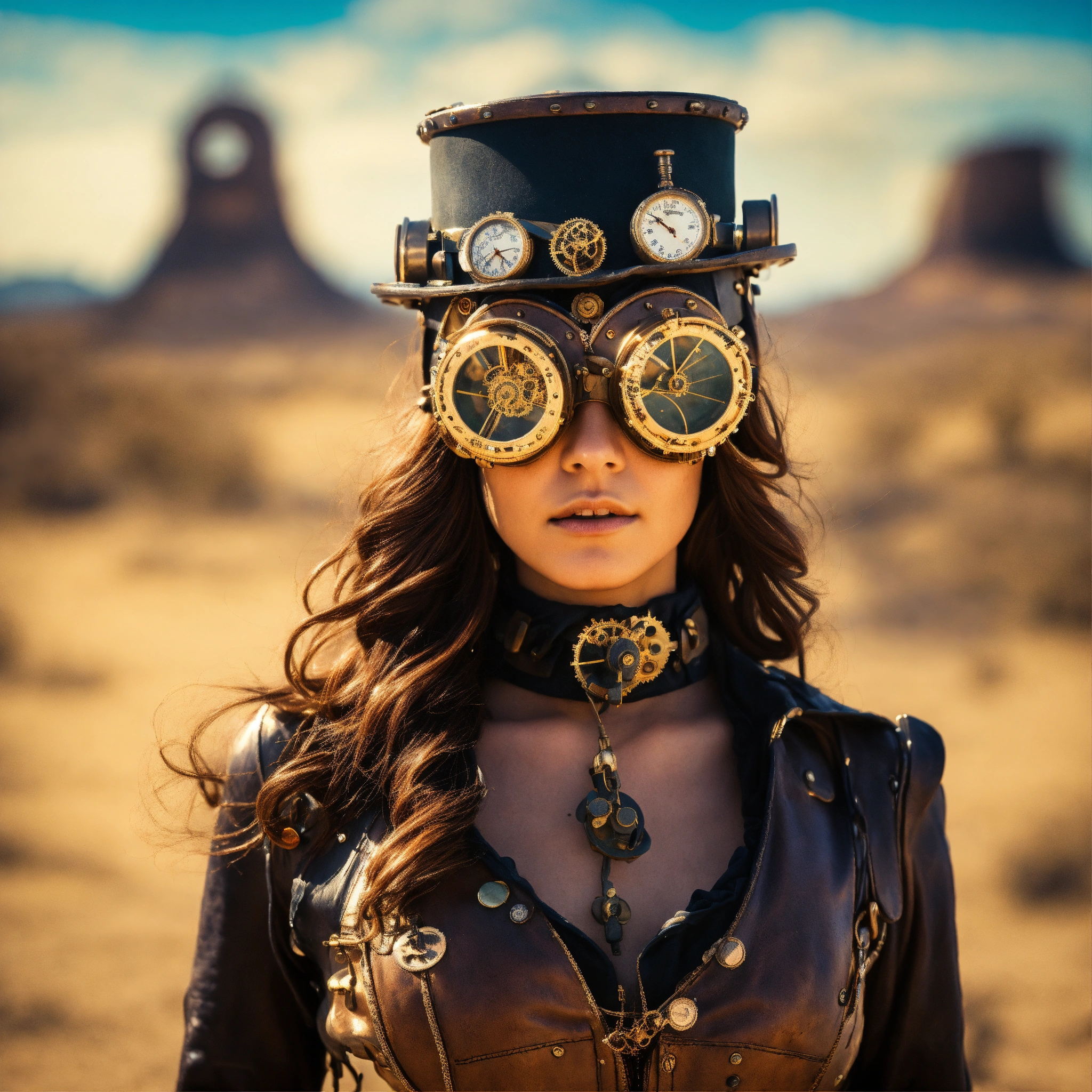 Lexica - Steampunk Brazilian model in steampunk goggles and a steampunk ...
