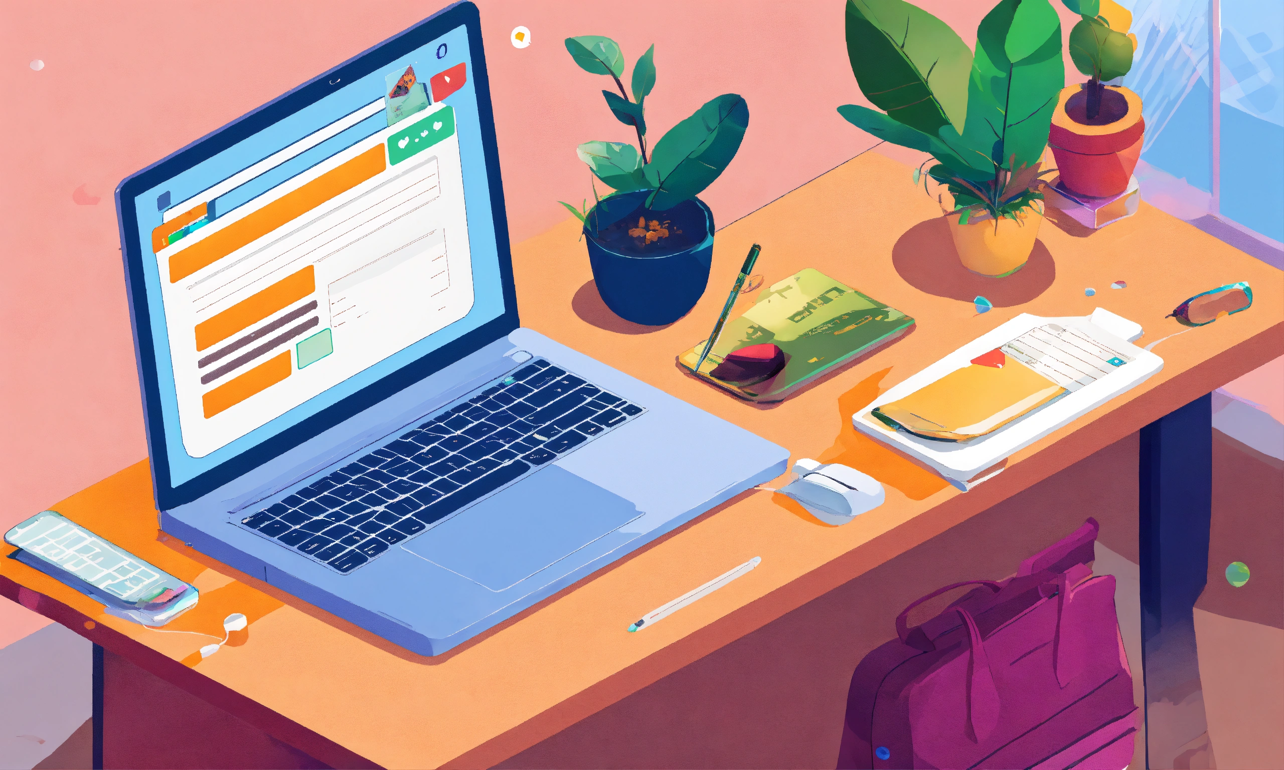 Lexica - Checking email address on laptop illustration