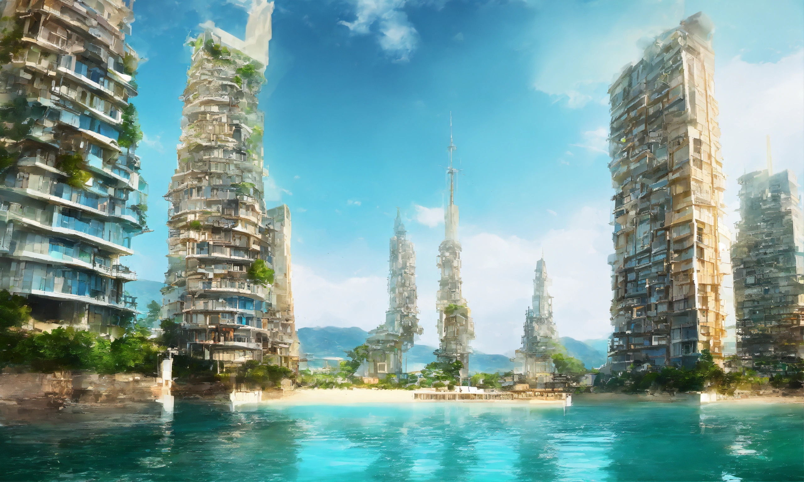Lexica - 4 towers built from the sea to the sky with huge windows ...