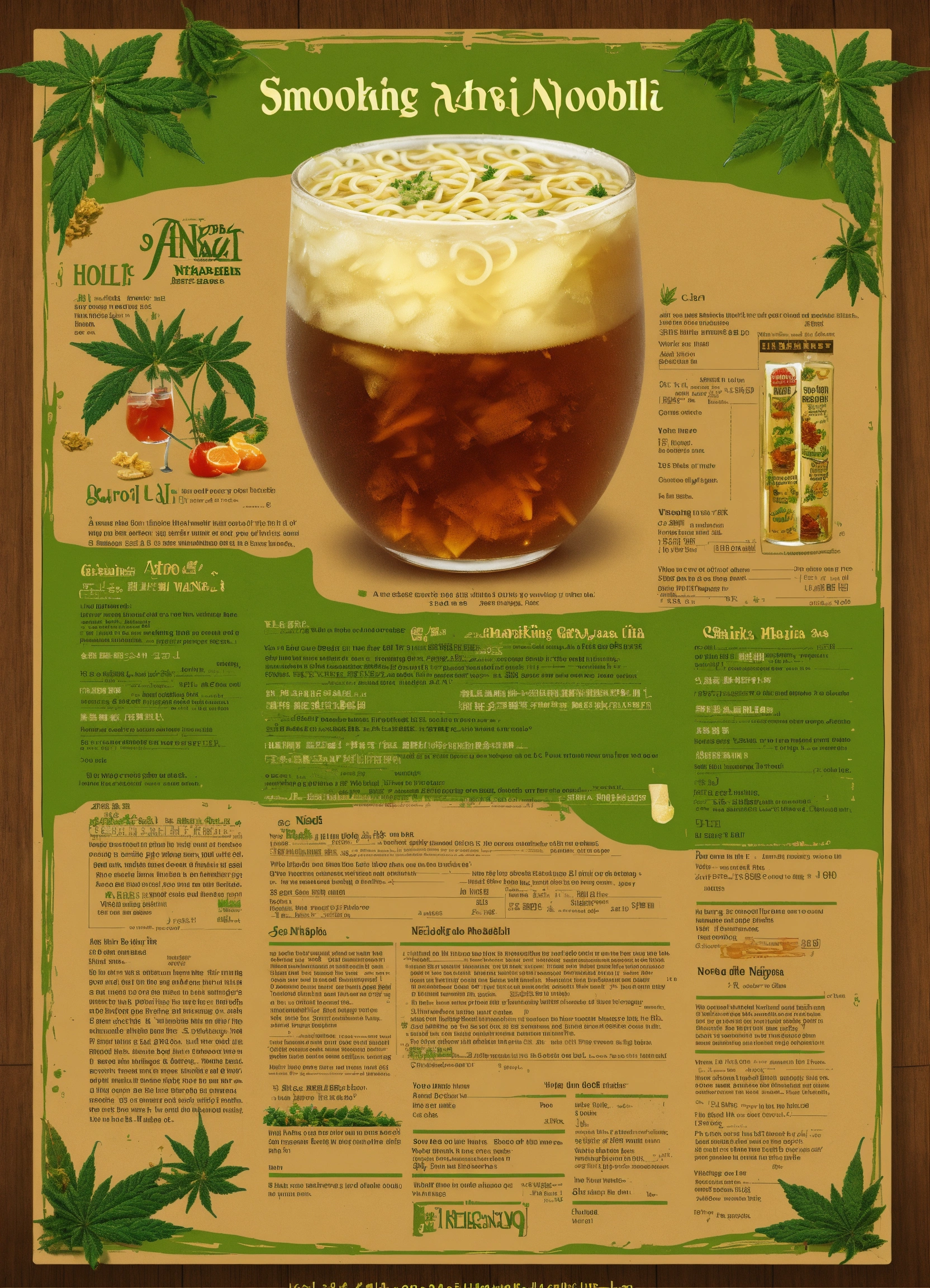 Lexica - A drink hobbit smoking marijuana and rating noodle