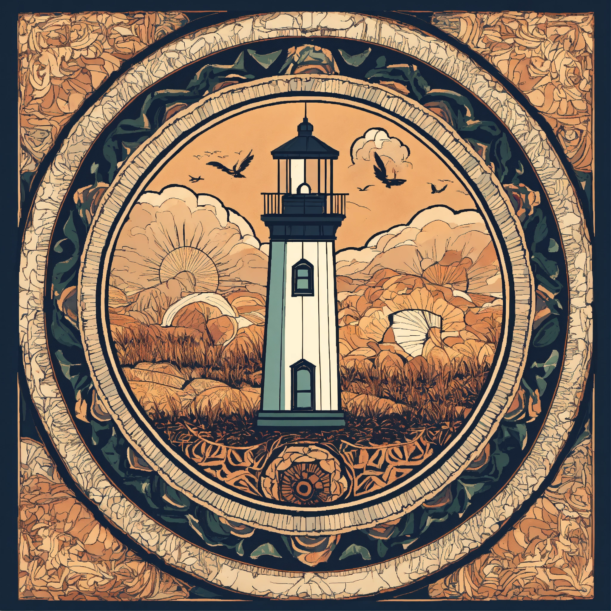 Lexica - Prairie lighthouse Mandalas, intricate detail, clear, clean ...