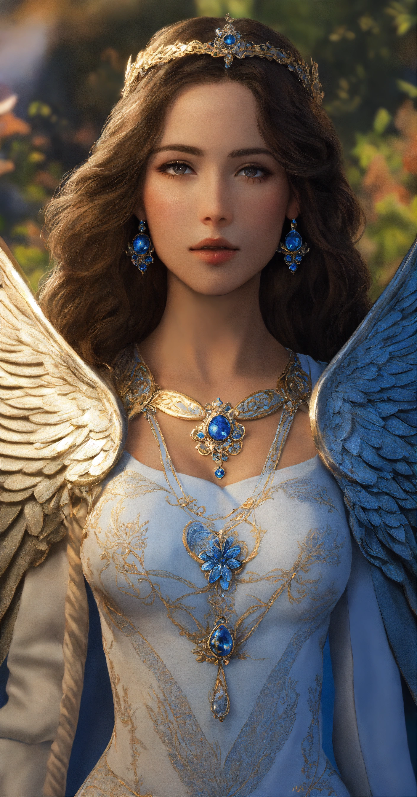 Lexica - 2 Angeles guardianes varones con alas de angel de color azul ...