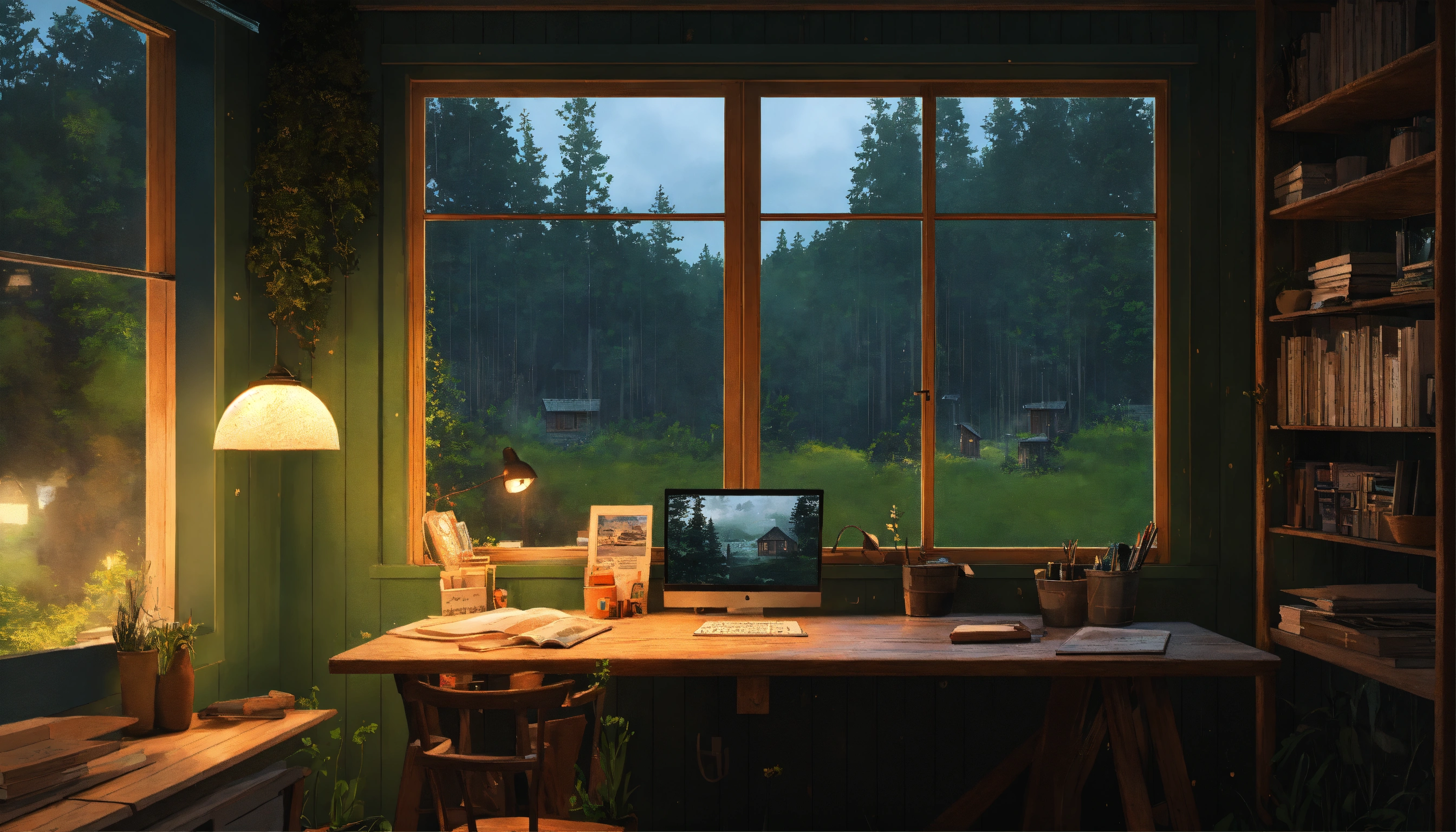 Lexica - Cozy wooden nordic cabin in sweden, dark green washed walls ...